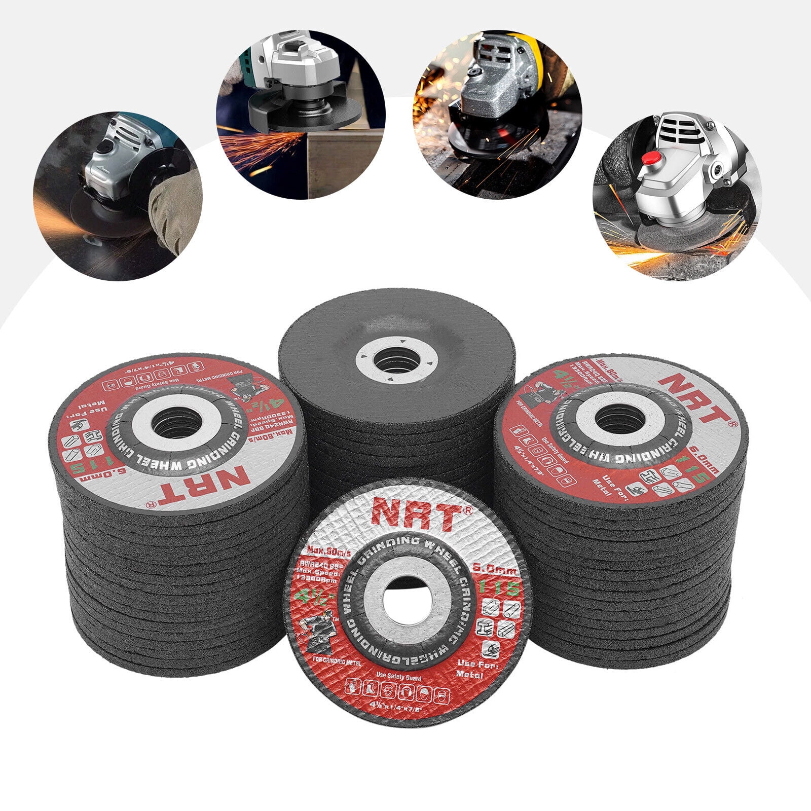Miumaeov 50-Pack of Durable Aluminum Oxide Grinding Wheels for Metal 4. ...