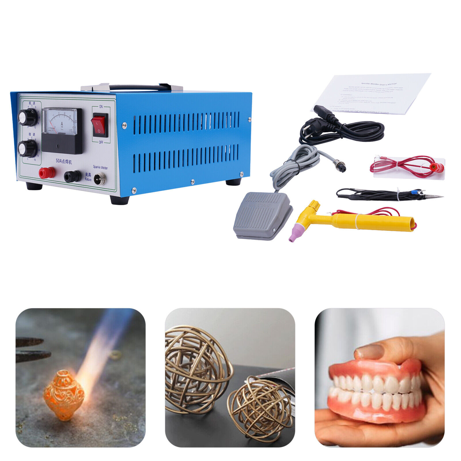 Miumaeov 50A DH-670 Spot Welder 110V 500W Electric Sparking Jewelry ...