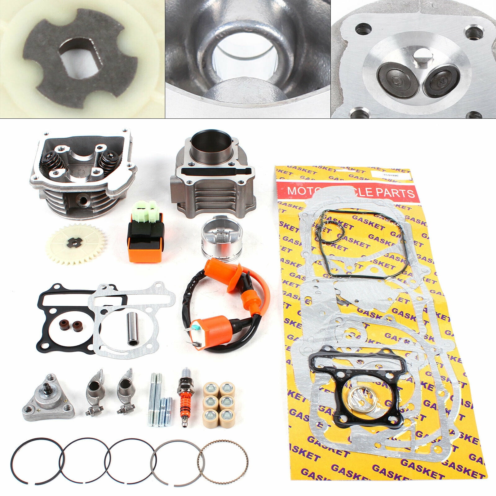 Miumaeov 50mm Big Bore Cylinder Piston Kit For GY6 100cc Scooter Moped ...