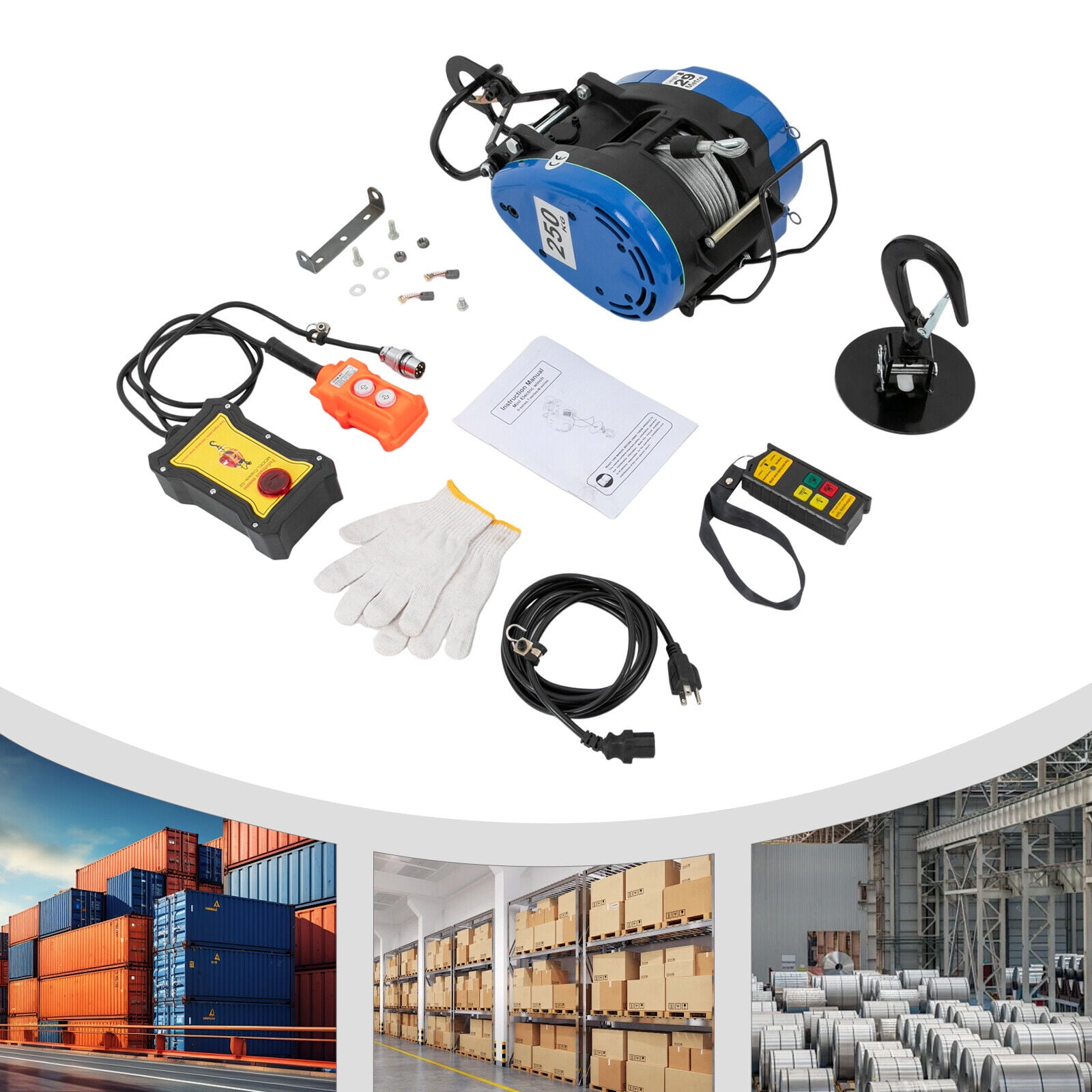 Miumaeov 550 lbs Electric Hoist Winch Crane Hoist Wireless Remote ...