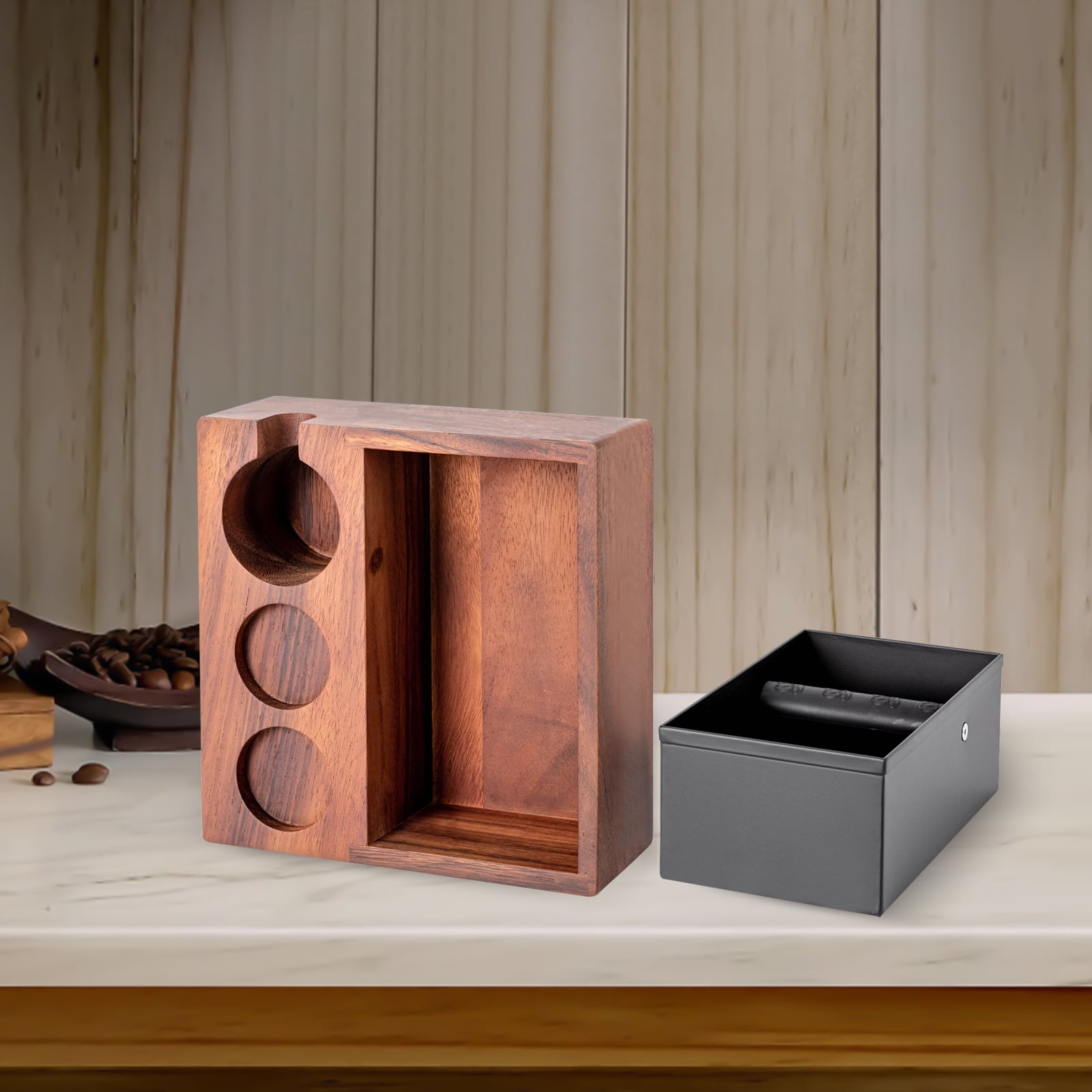 Miumaeov 58mm Espresso Knock Box and Tamping Station, Coffee Machine ...