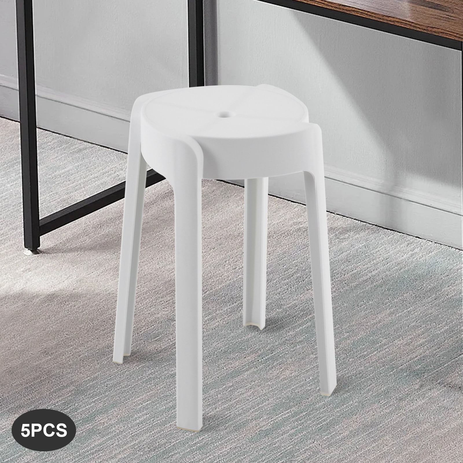 Miumaeov 5pcs 18" Plastic Stack Nesting Stools Portable Stackable ...