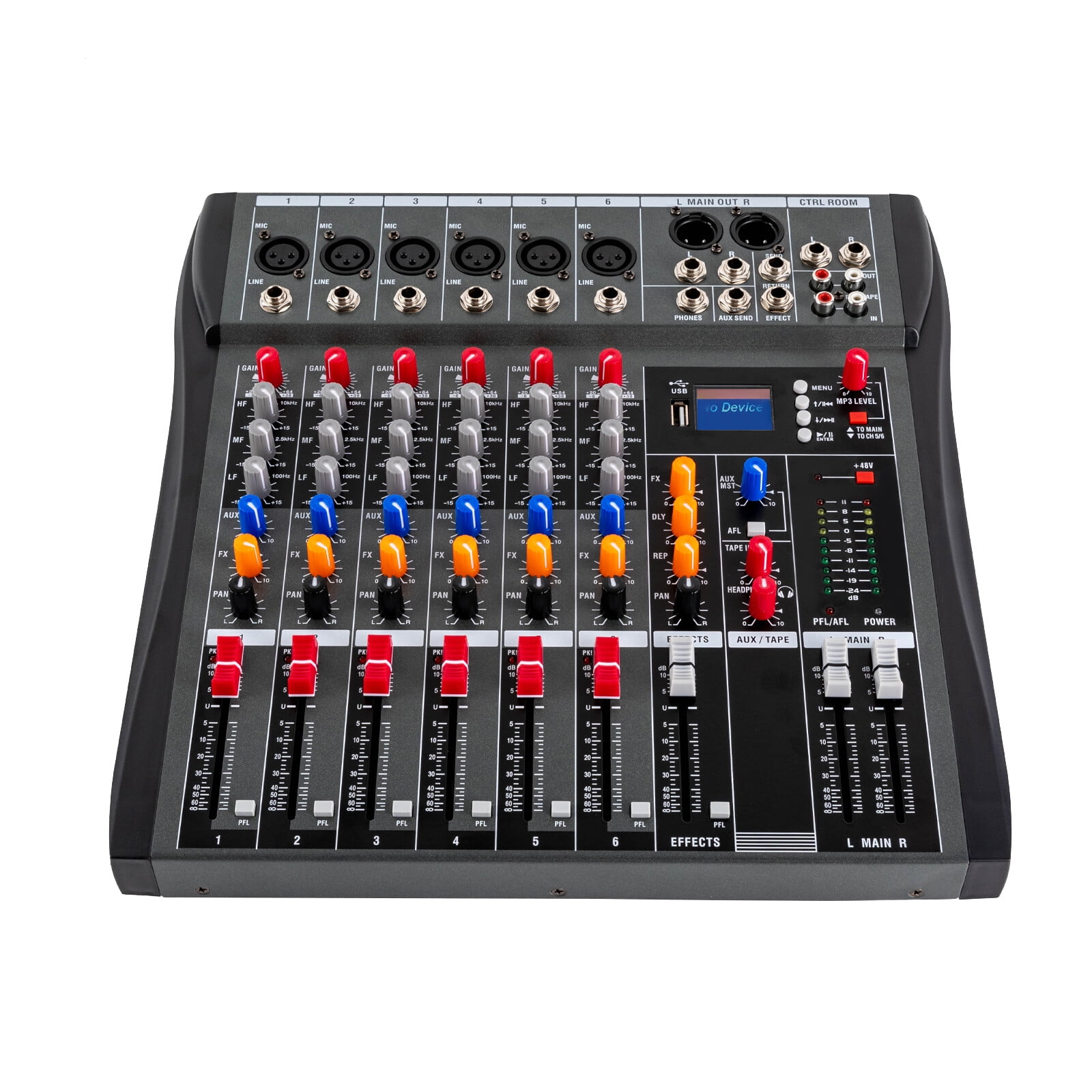 Miumaeov 6 Channel Studio Audio Mixer Bluetooth USB Digital Sound ...