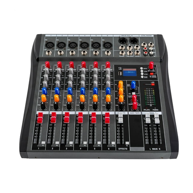 Miumaeov 6 Channel Studio Audio Mixer Bluetooth USB Digital Sound ...