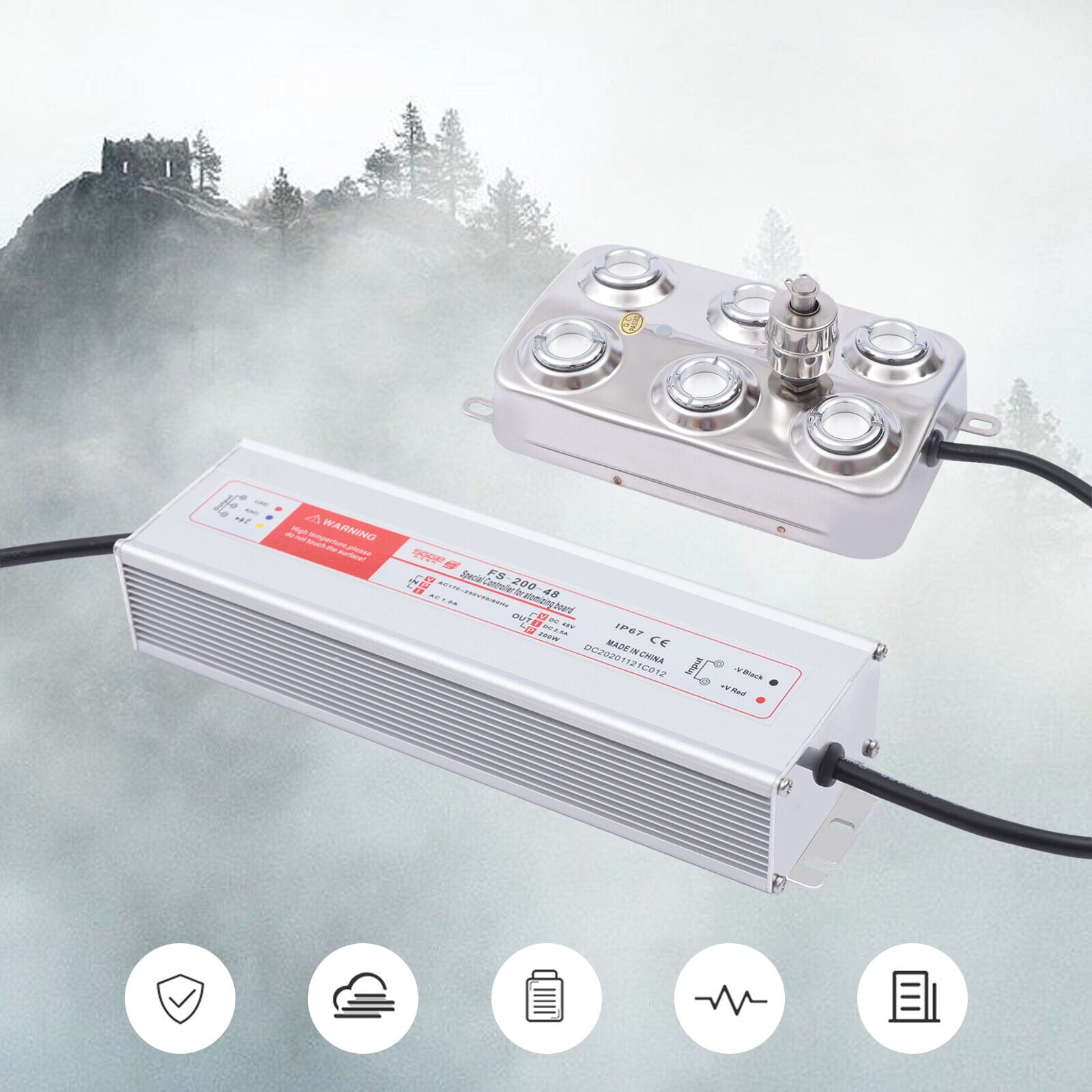 Miumaeov 6 Head Ultrasonic Mist Maker Fogger Water Fountain Pond Fog ...