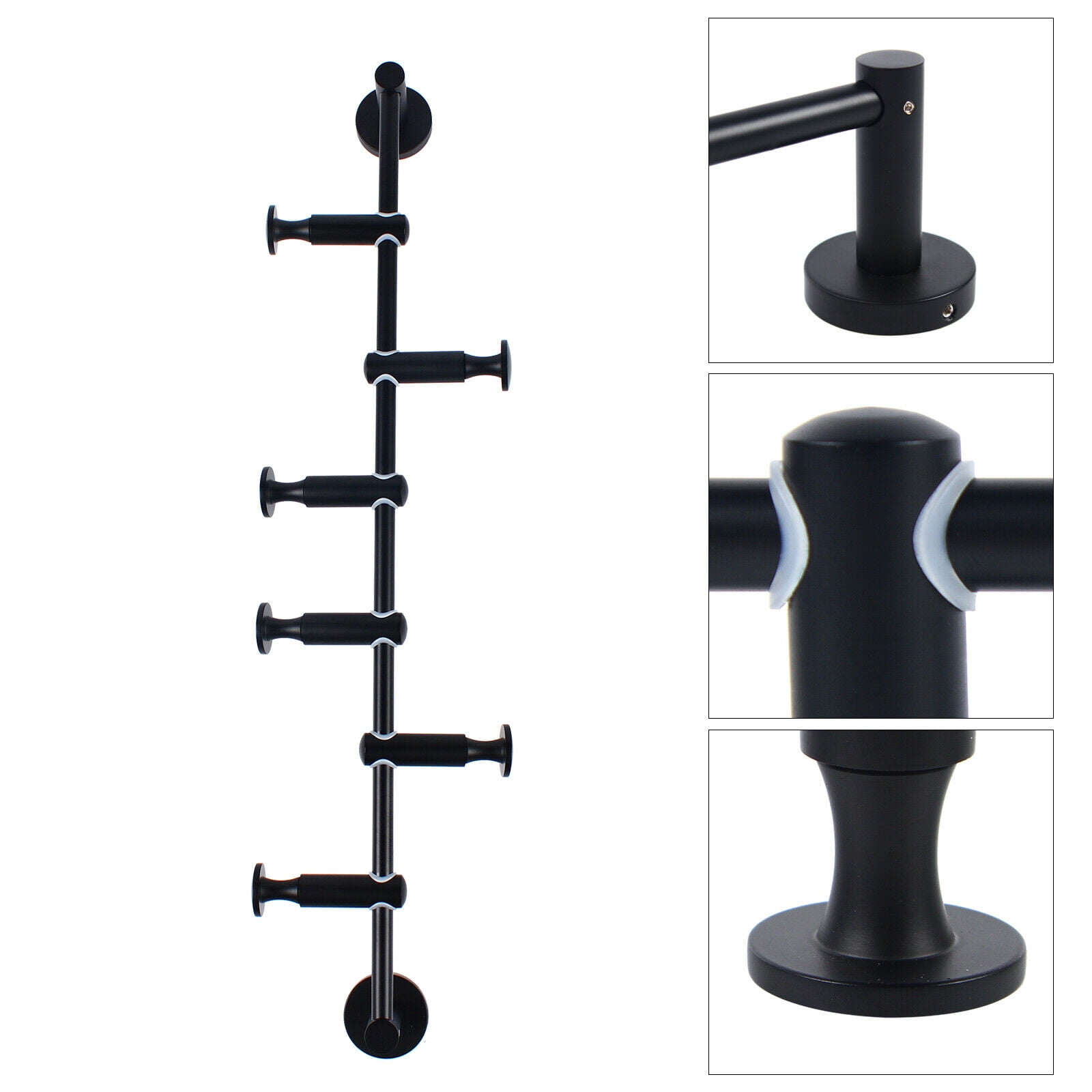 Miumaeov 6 Hooks Wall Mounted Coat Hat Rack Clothes Hanger Robe Holder ...
