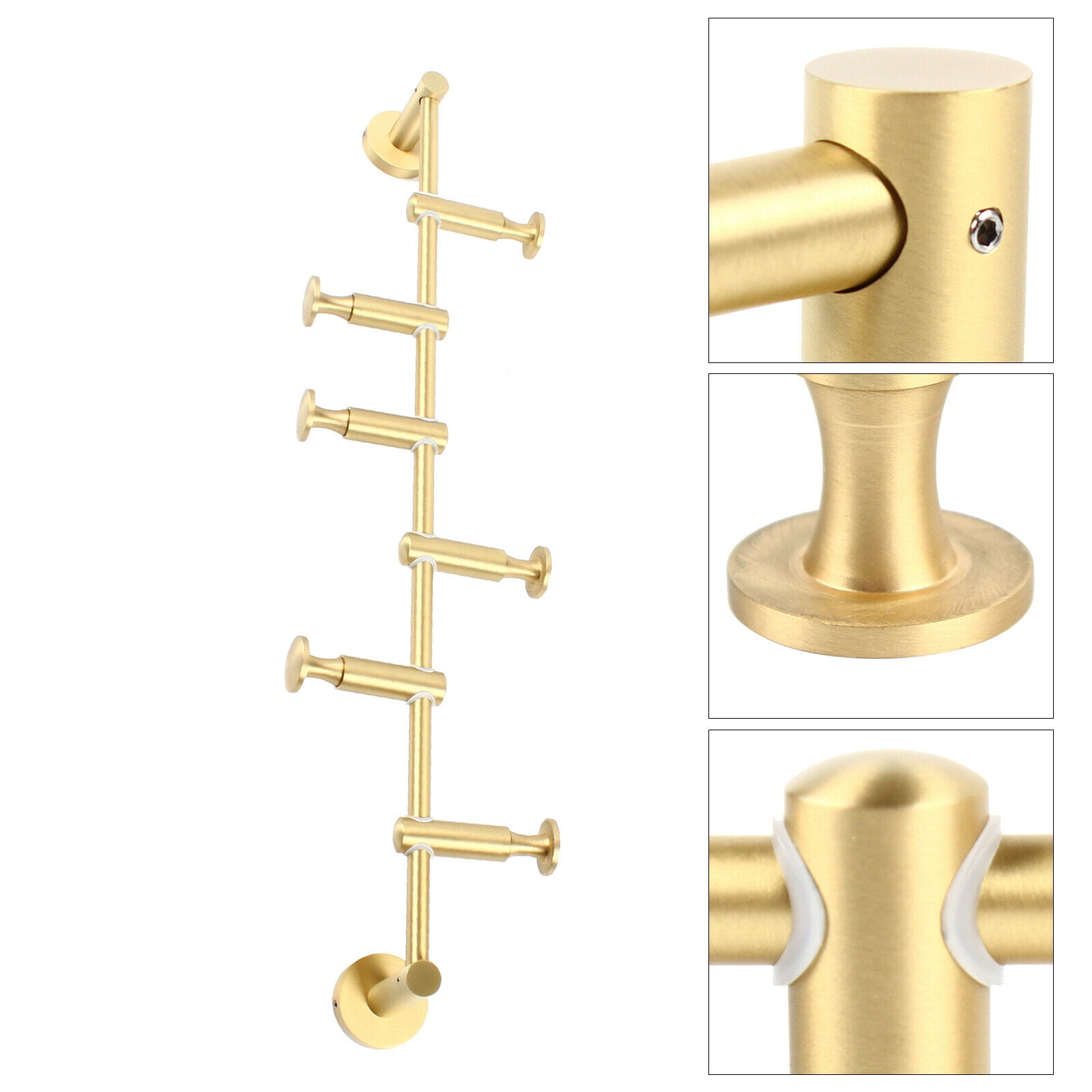 Miumaeov 6 Hooks Wall Mounted Coat Hat Rack Clothes Hanger Robe Holder ...