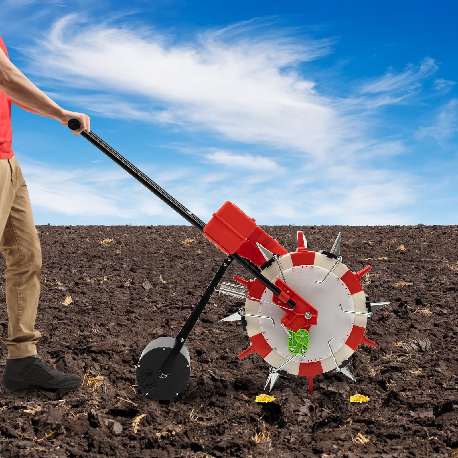 Miumaeov 6 Nozzles Hand-Push Garden Garden Seeder Sowing Quantity 1-2 ...