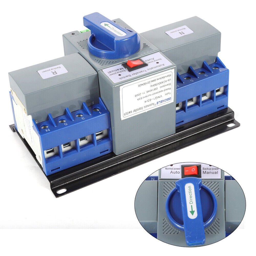 Miumaeov 63A 4P Dual Power Automatic Transfer Switch Generator Changeover Switch Self Cast CB ...