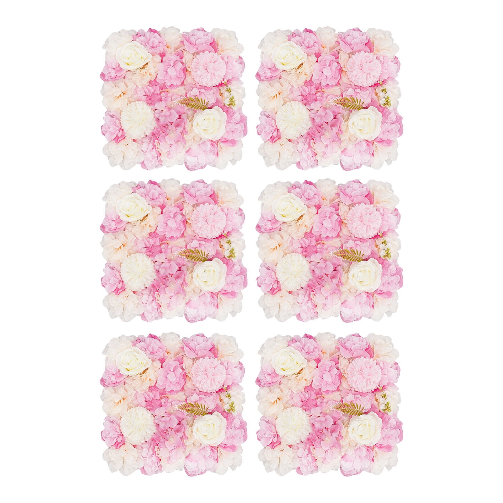 Miumaeov 6pcs 15*15in Artificial Flower Wall Panels Floral Wall Mat ...