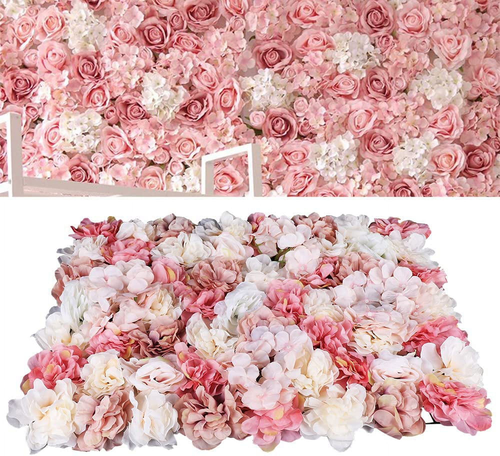 Miumaeov 6pcs Artificial Flower Wall Silk Rose Artificial Flower Wall ...