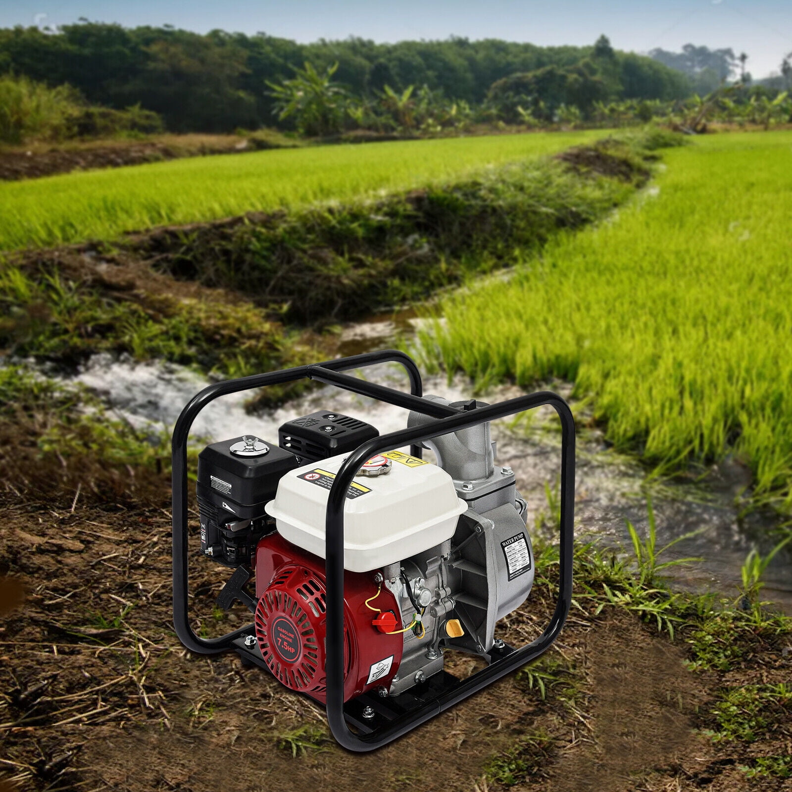 Miumaeov 7.5 HP 4-Stroke Gasoline Water Pump 3inch Portable Gas-Powered ...