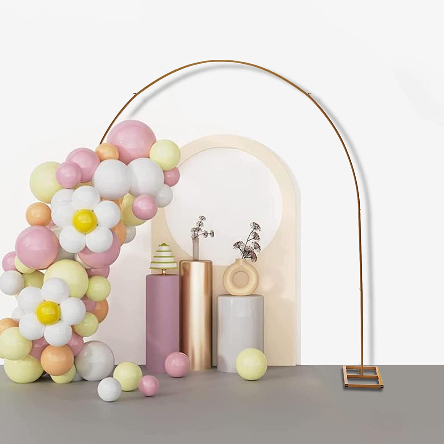 Miumaeov 7.5ft Iron Arch Flower Balloon Photo Stand Holder Wedding ...