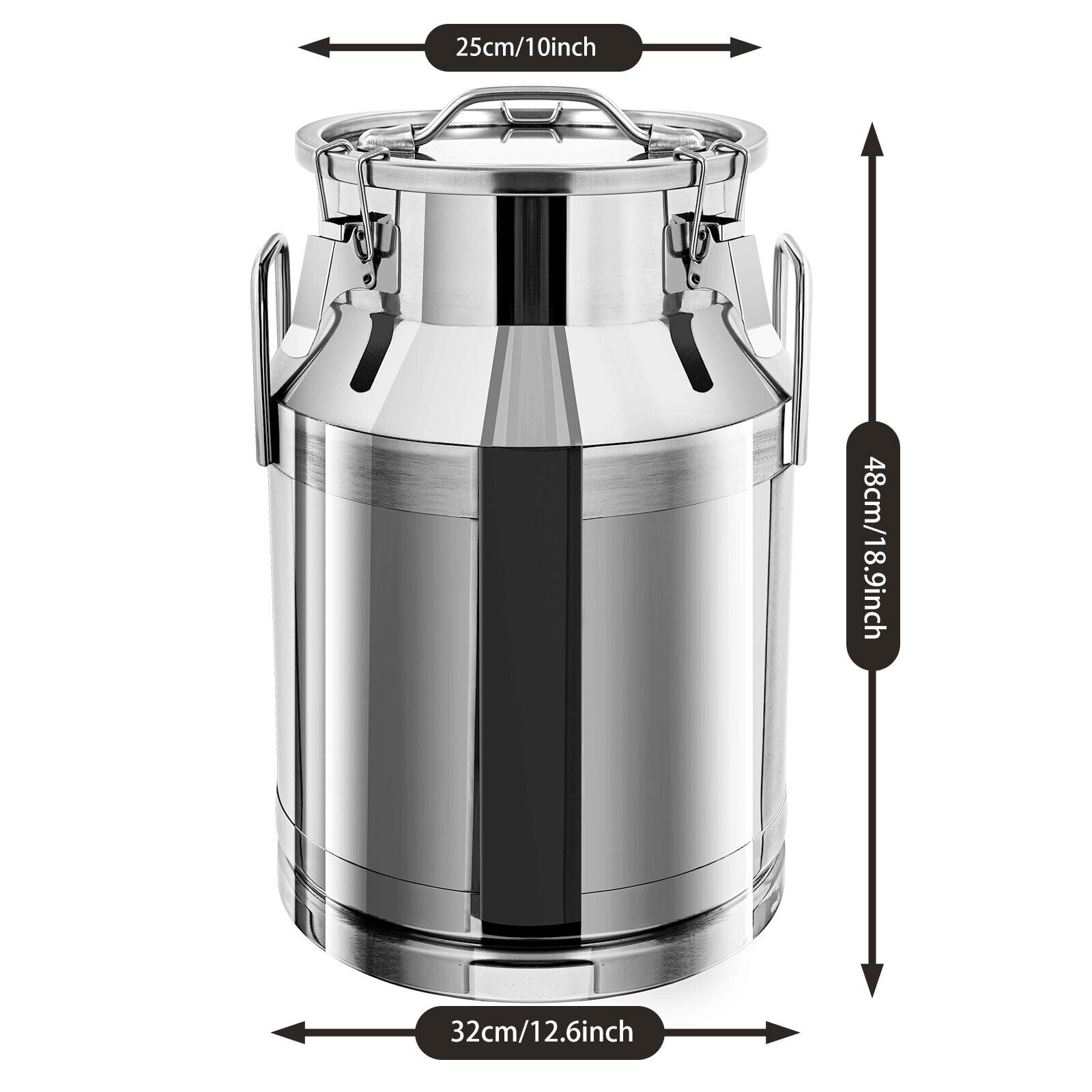 Miumaeov 7.92Gal/30L Milk Can Stainless Steel Wine Oil Bucket Liquid ...