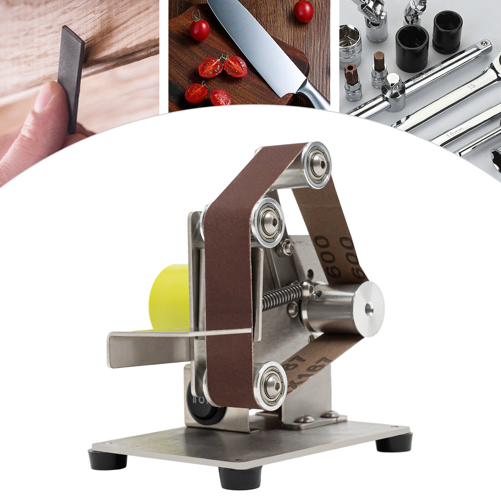 Miumaeov 7 Speeds Mini Belt Sander Electric Benchtop Grinder Wood Metal ...