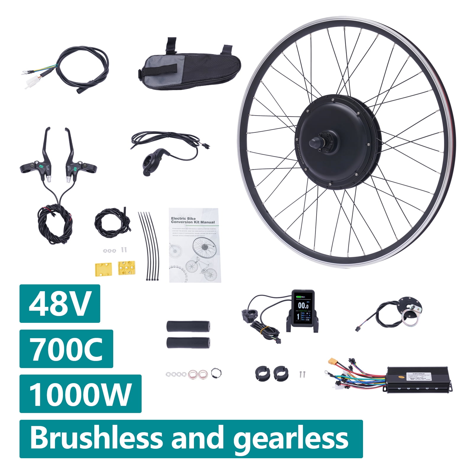Miumaeov 700C Electric Bike Bicycle Front Wheel Conversion Kit Motor ...