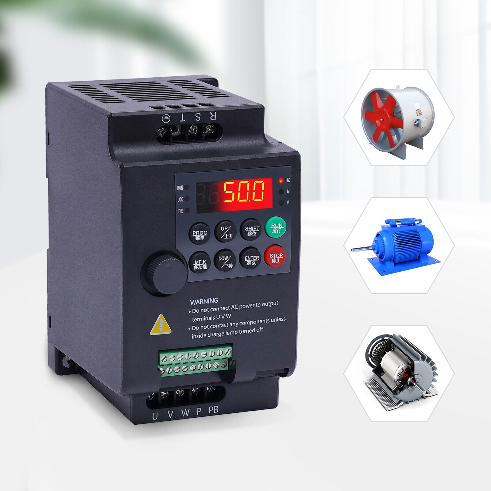 Miumaeov 750W Single To 3 Phase Variable Frequency Drive Inverter Converter VFD 220V 1HP ...