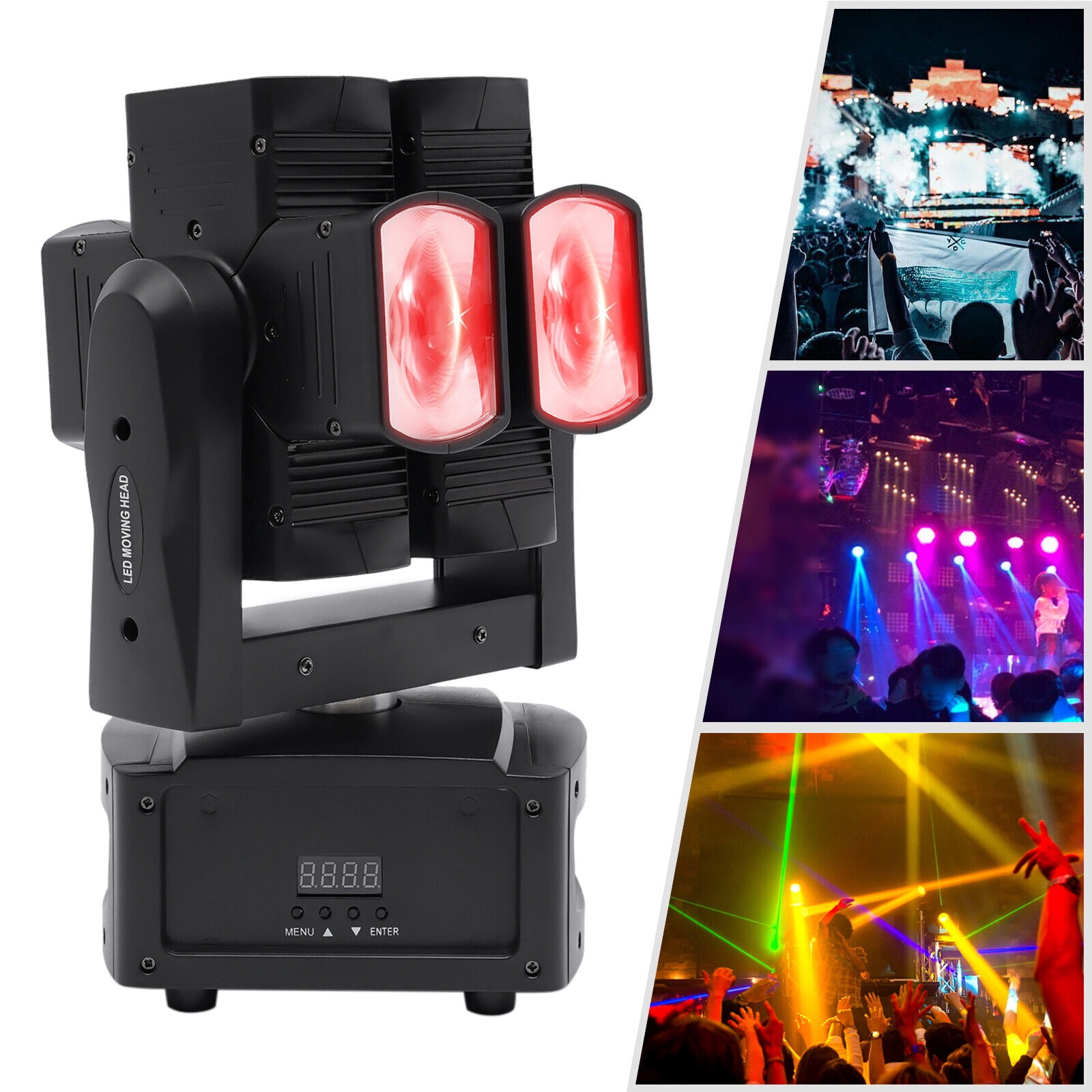 Miumaeov 8 Head Moving Head Stage Light RGBW LED Dual Layer Stage Light ...