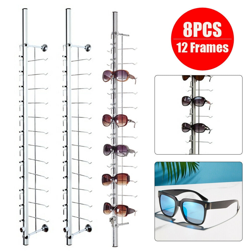 Miumaeov 8 Pieces Eyeglasses Display Rod Aluminium Lockable Sunglasses ...