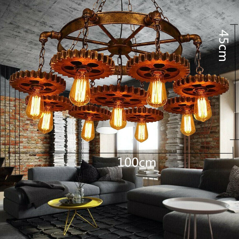 Miumaeov 9-Head Rustic Retro Ceiling Light Pendant Lamp Fixture ...