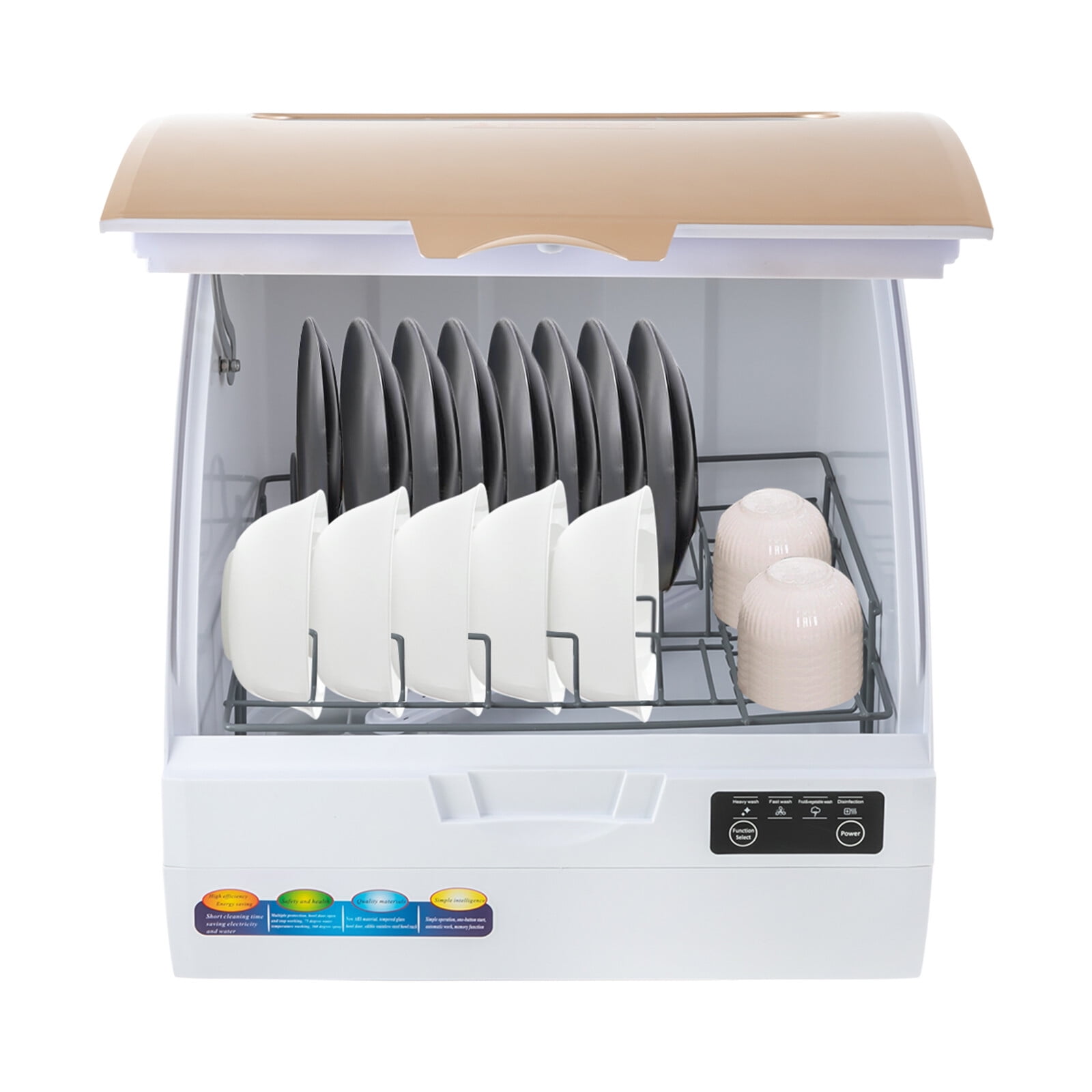 Miumaeov 900W Countertop Small Dishwasher 360° Spray Dishes Bowls ...