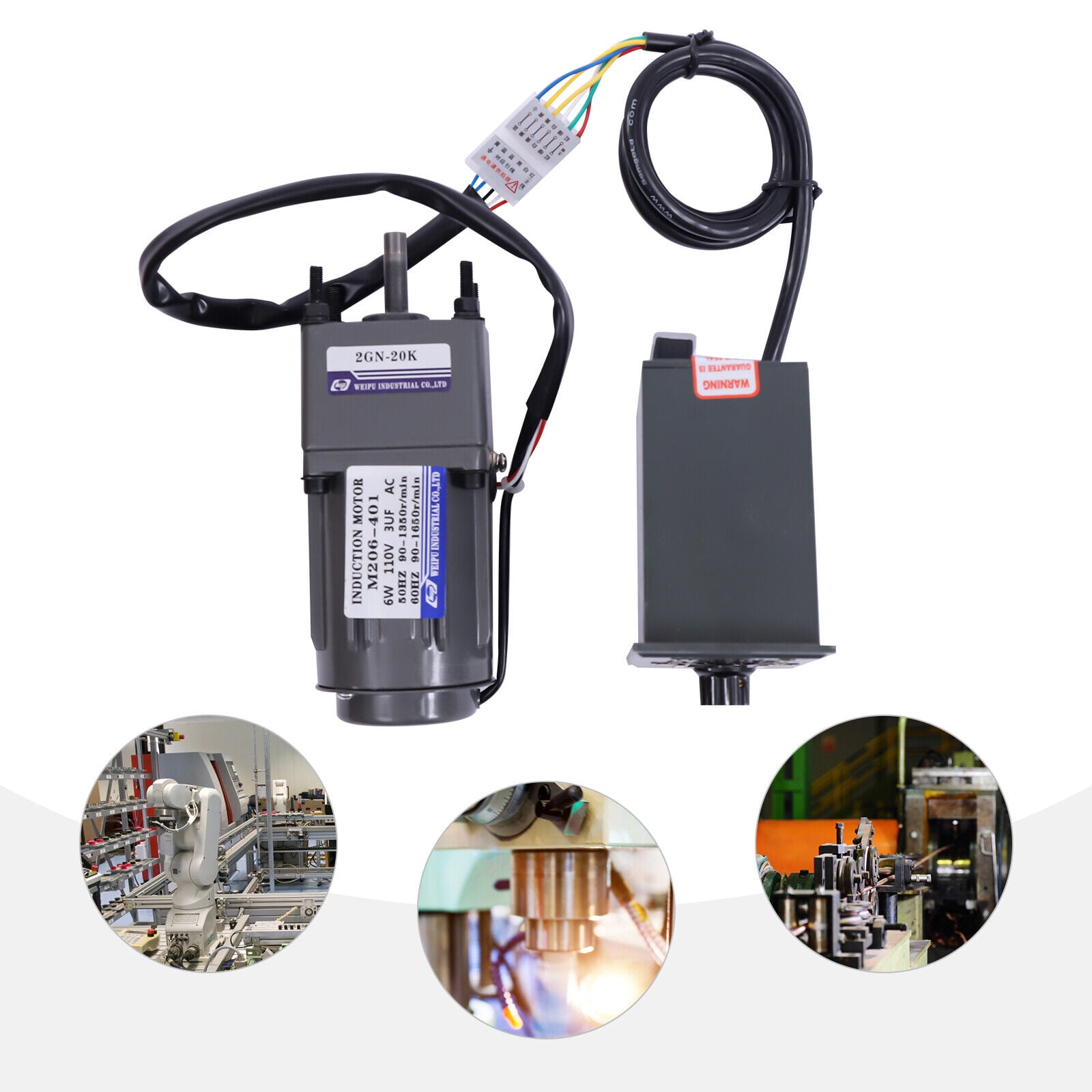 Miumaeov AC High Torque Motor Gear Motor 6W Electric Gear Motor with ...