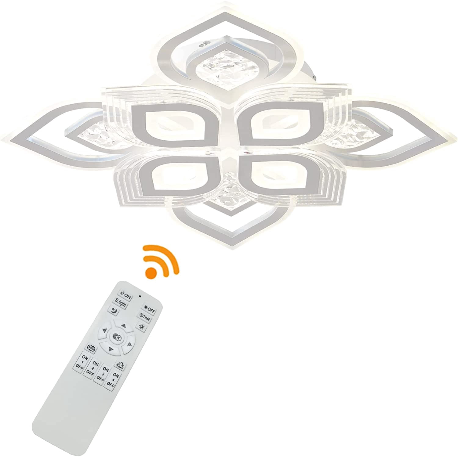 Miumaeov Acrylic LED Ceiling Light Flush Mount Chandelier Lamp Dimmable ...