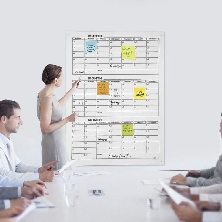 Whiteboard calendar for wall store
