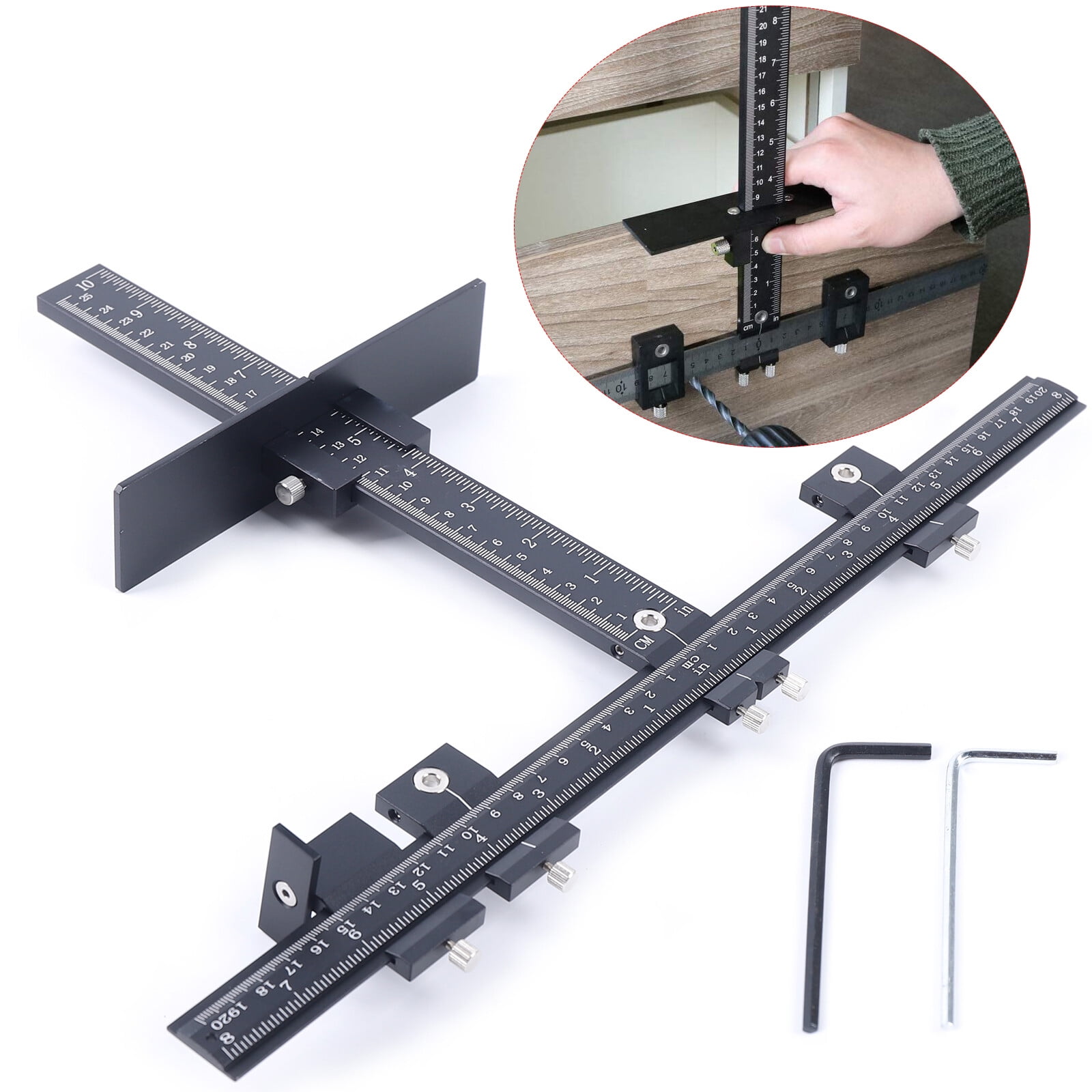 Miumaeov Adjustable Position Ruler Locator Cabinet Hardware ...