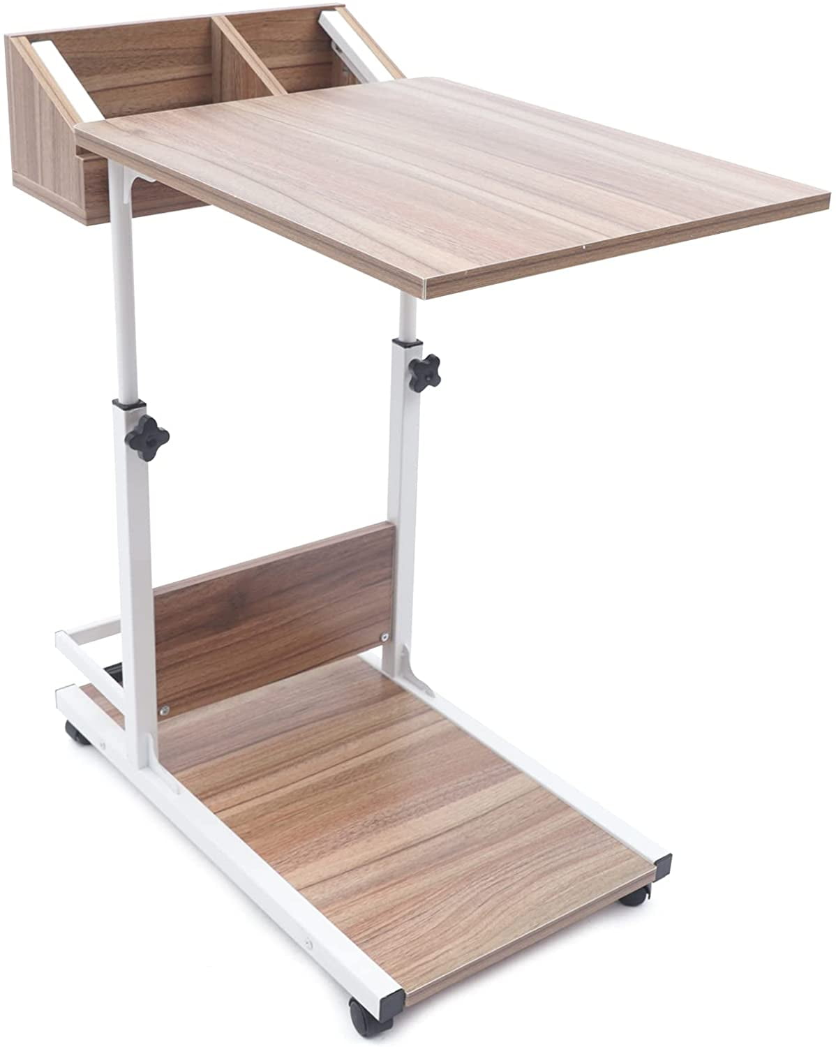 Miumaeov Adjustable Side End Table Rolling Cart Mobile Sofa Bedside ...