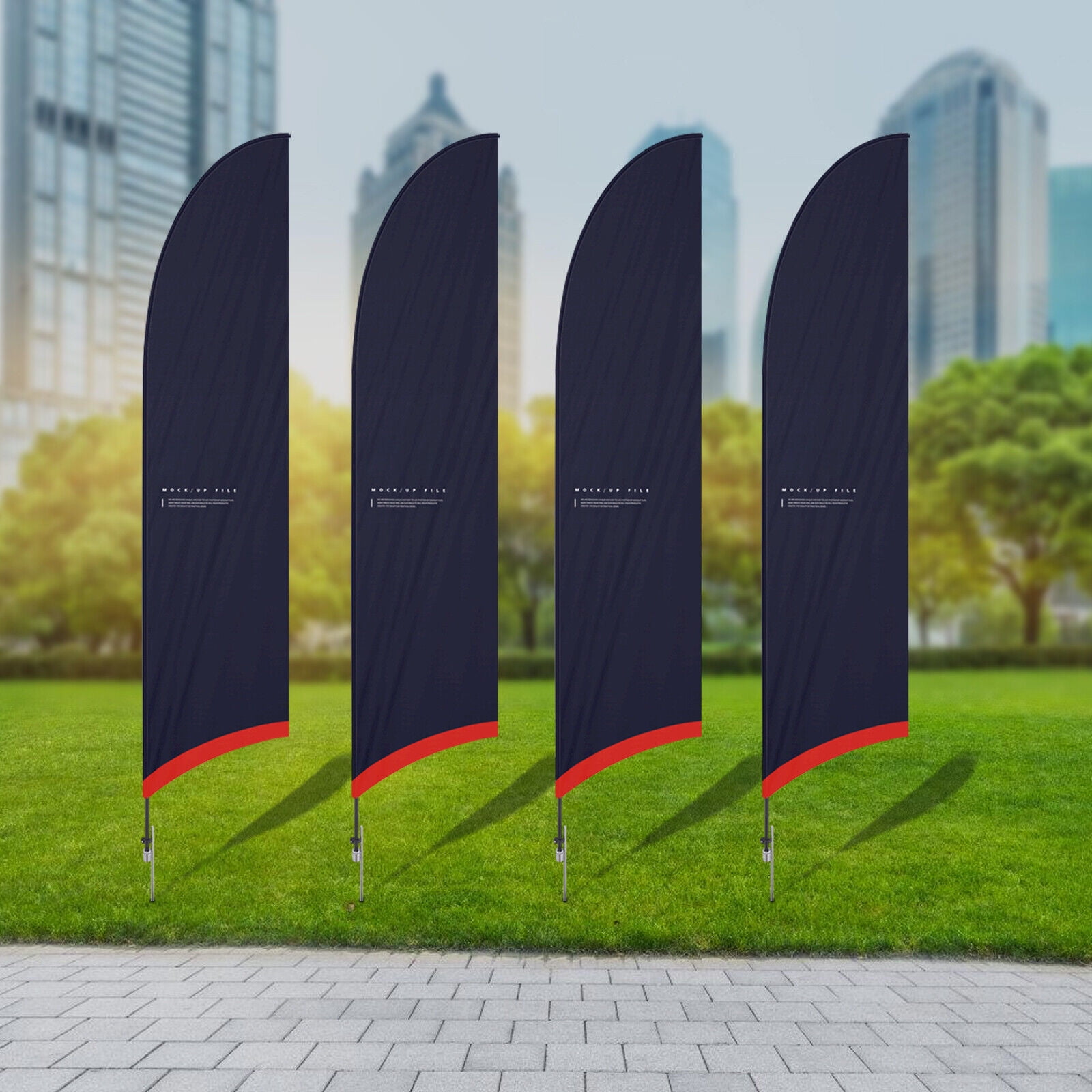 Miumaeov 12ft Advertising Flag Pole Kit, Windless Feather Flag Poles ...