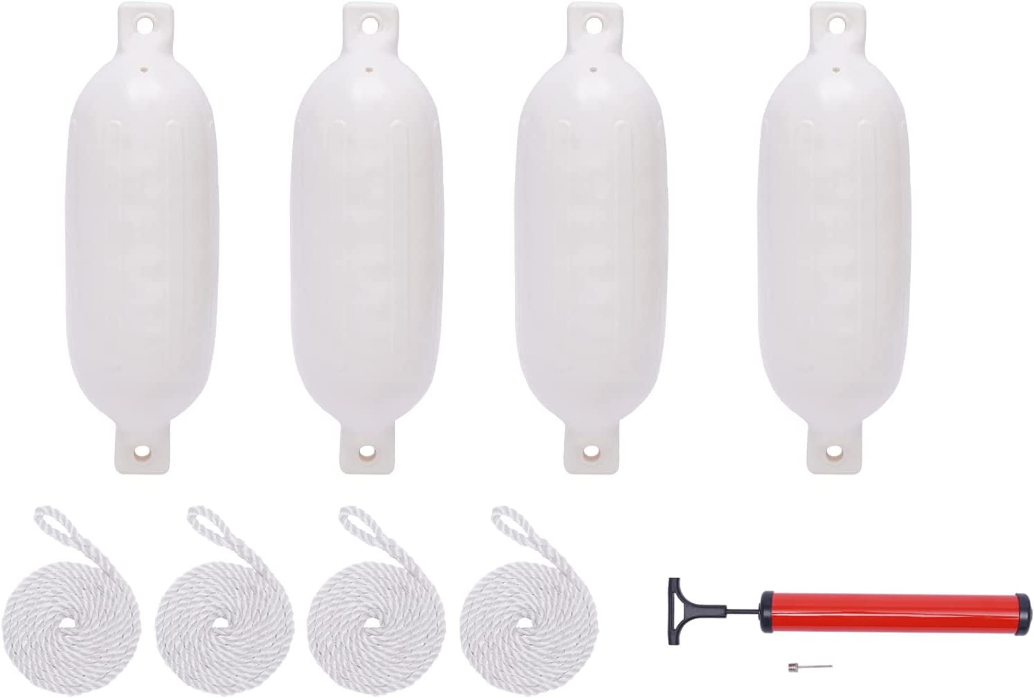 Miumaeov 4 Pack Marine Grade PVC Boat Fenders, Dock Bumpers with 4 ...