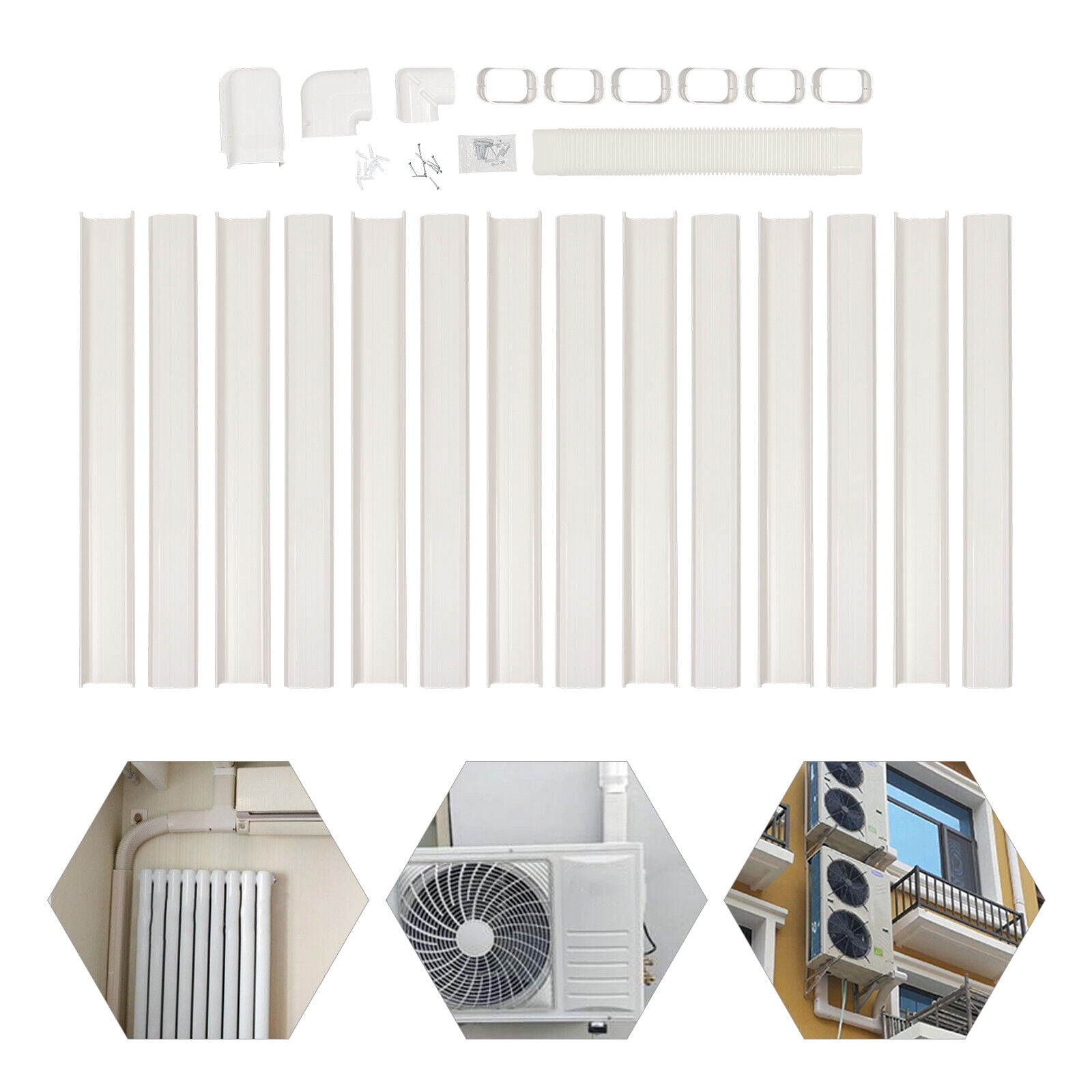 Miumaeov Air Conditioner Line Cover Set AC Duct Protection Cover Kit ...