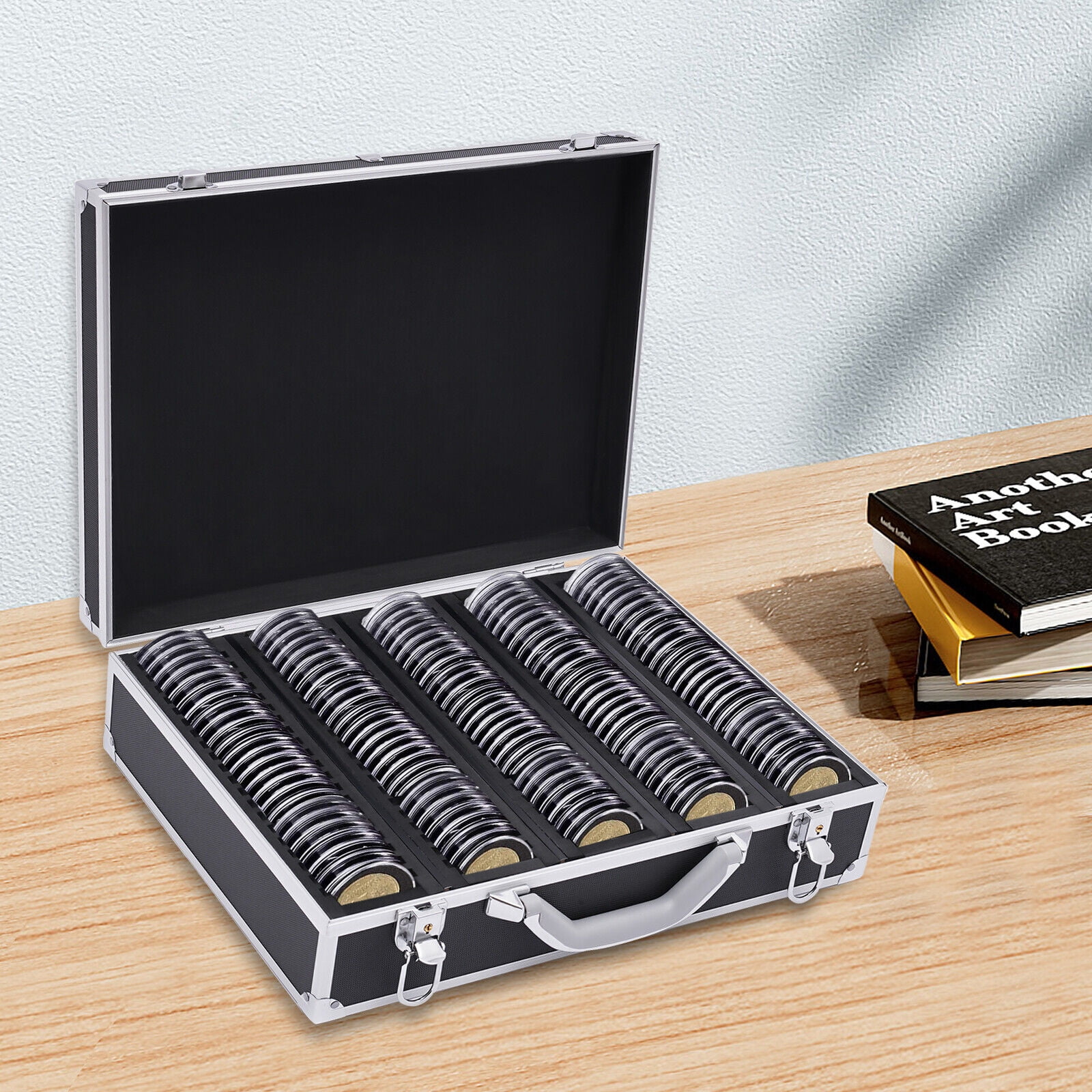Miumaeov Aluminium Alloy Coin Storage Display Box Case with Key Coin ...