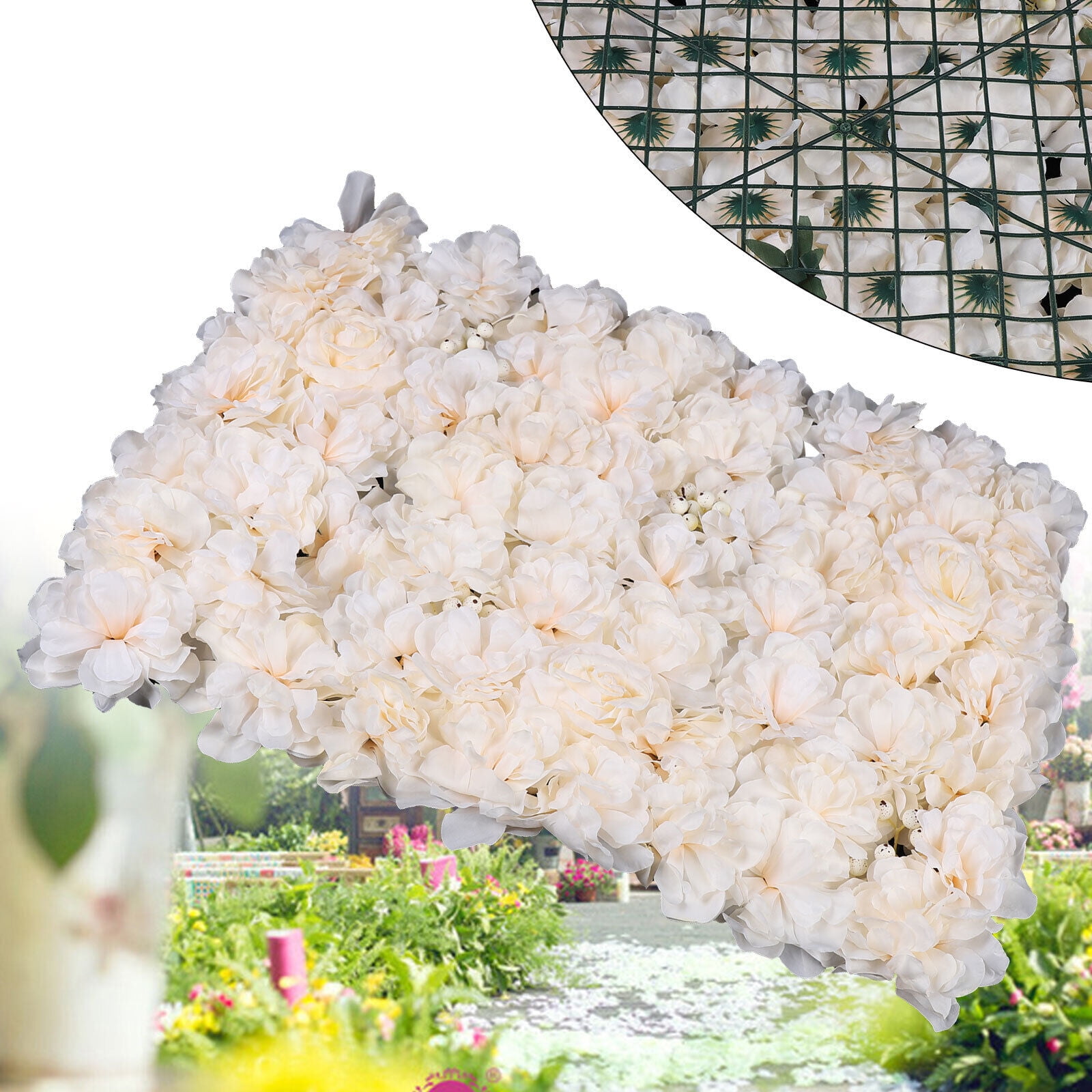 Miumaeov Artificial Fake Flower Wall Panel Hydrangea Backdrop Banquet ...