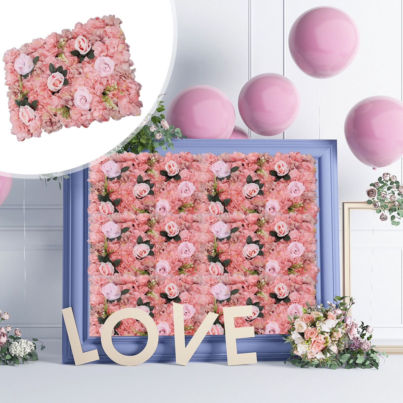 Miumaeov Artificial Flower Wall Panels 12pcs Flower Wall Mat Silk ...