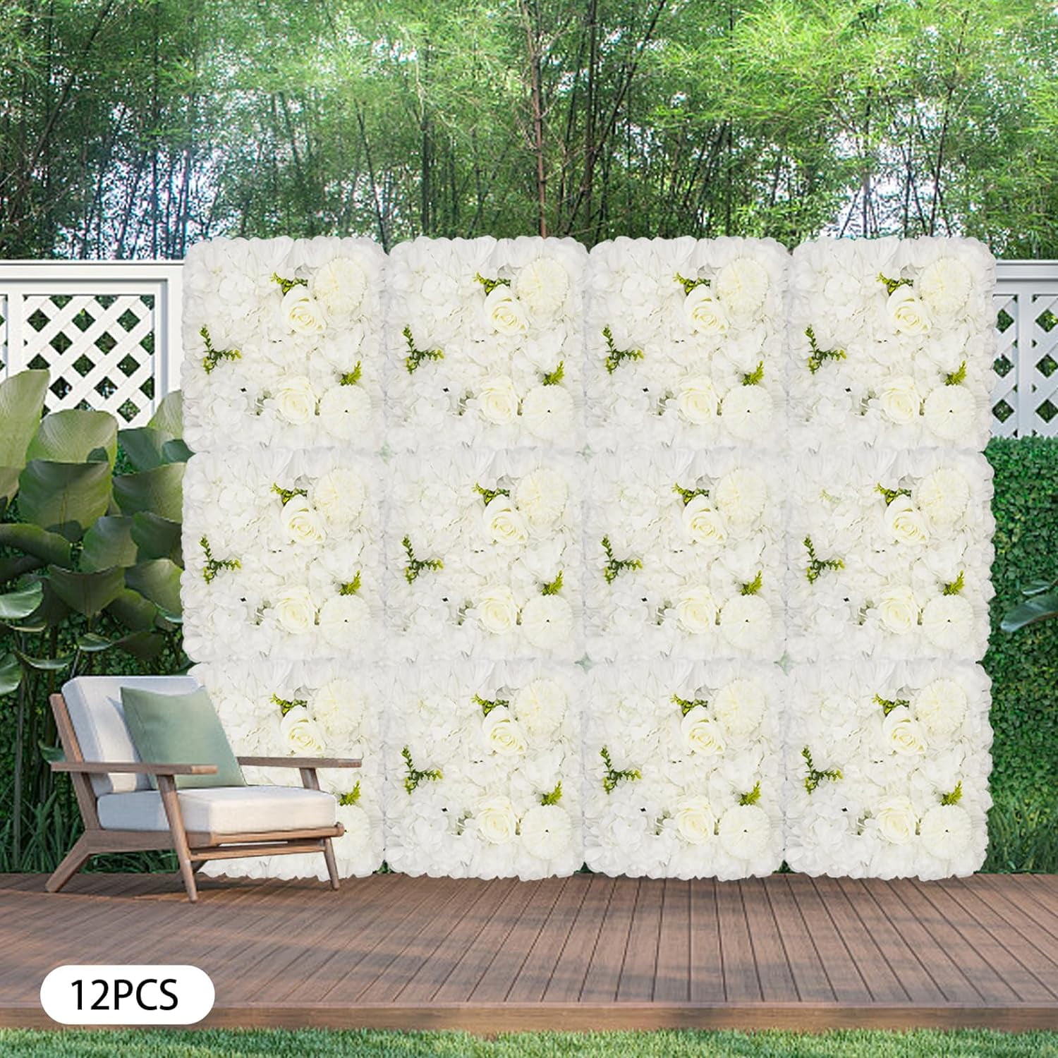 Miumaeov Artificial Roses Flower Panels Silk Fabric Floral Wall ...