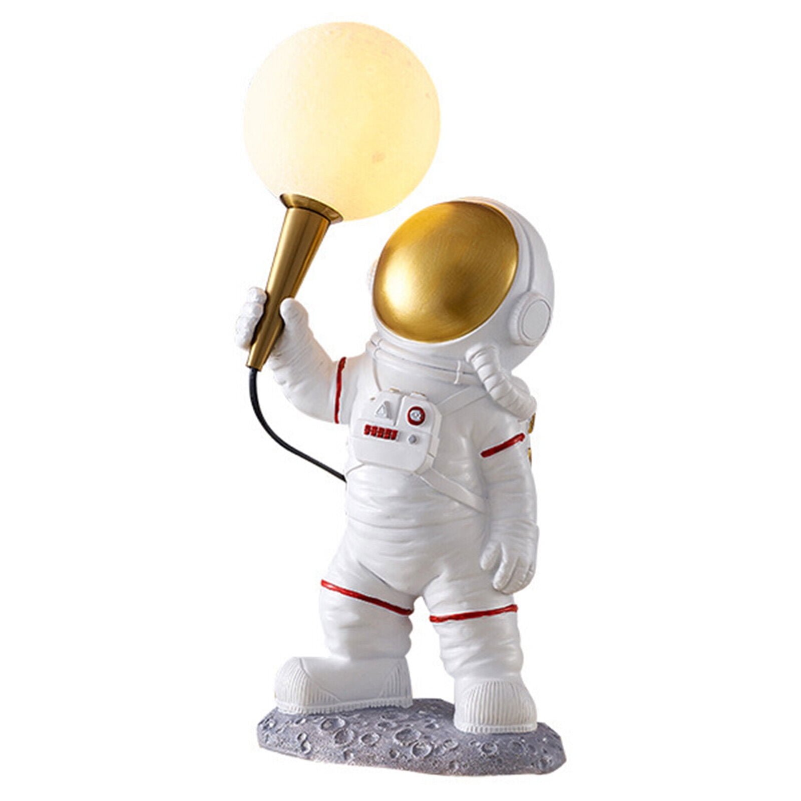 Miumaeov Astronaut Table Lamp Resin Moon Night Light Kids Room Spaceman ...