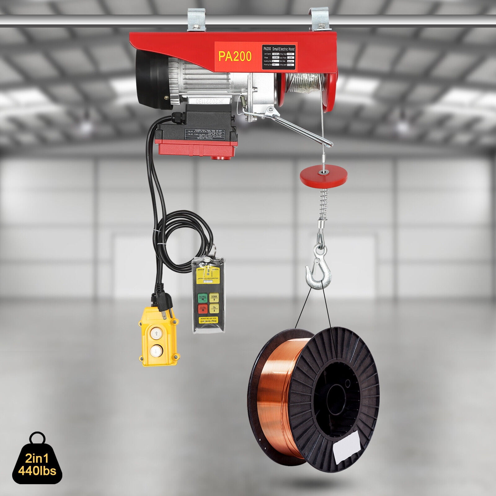 Miumaeov Automatic Lift Electric Cable Hoist with Wireless&Wired Remote ...