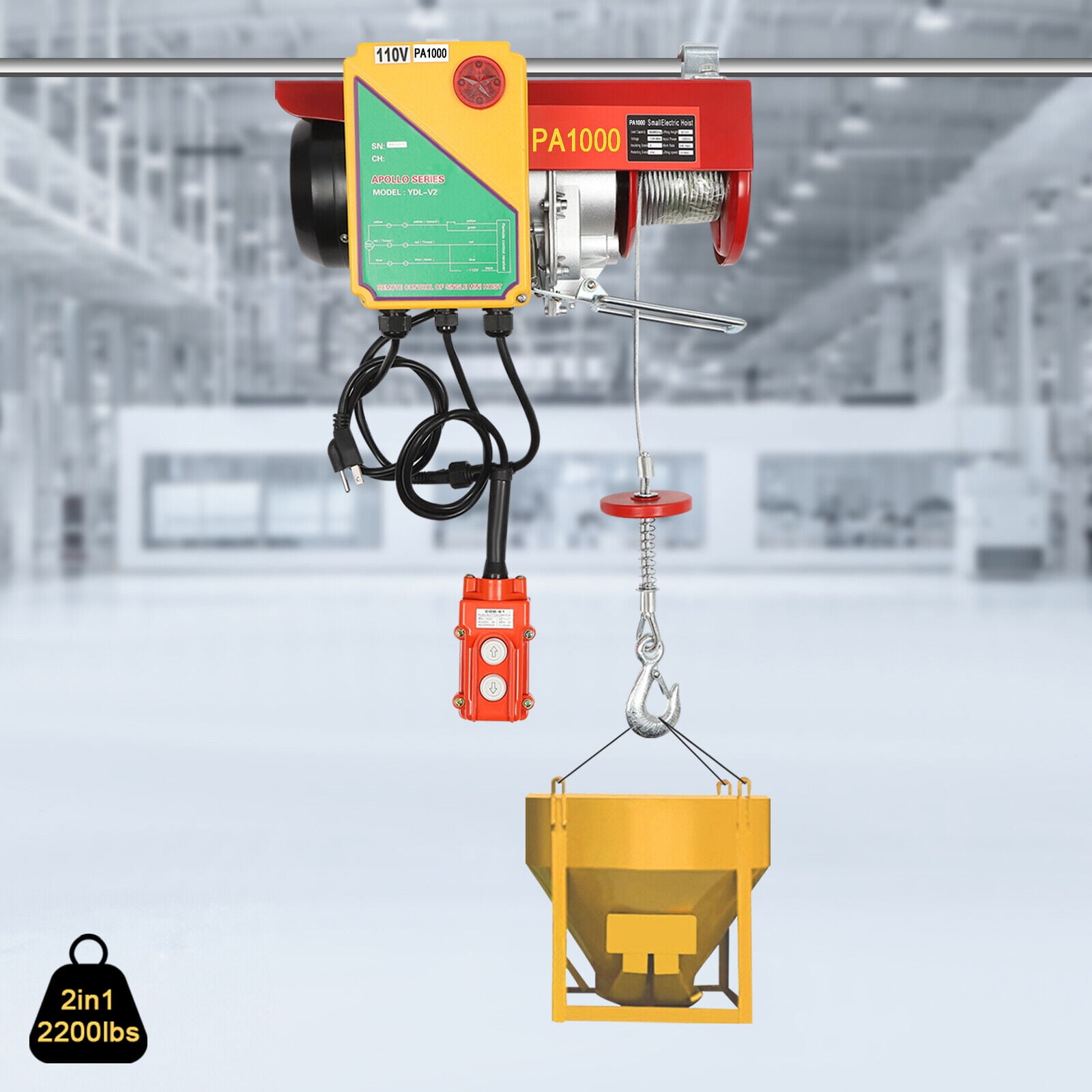 Miumaeov Automatic Lift Electric Cable Hoist with Wireless&Wired Remote ...