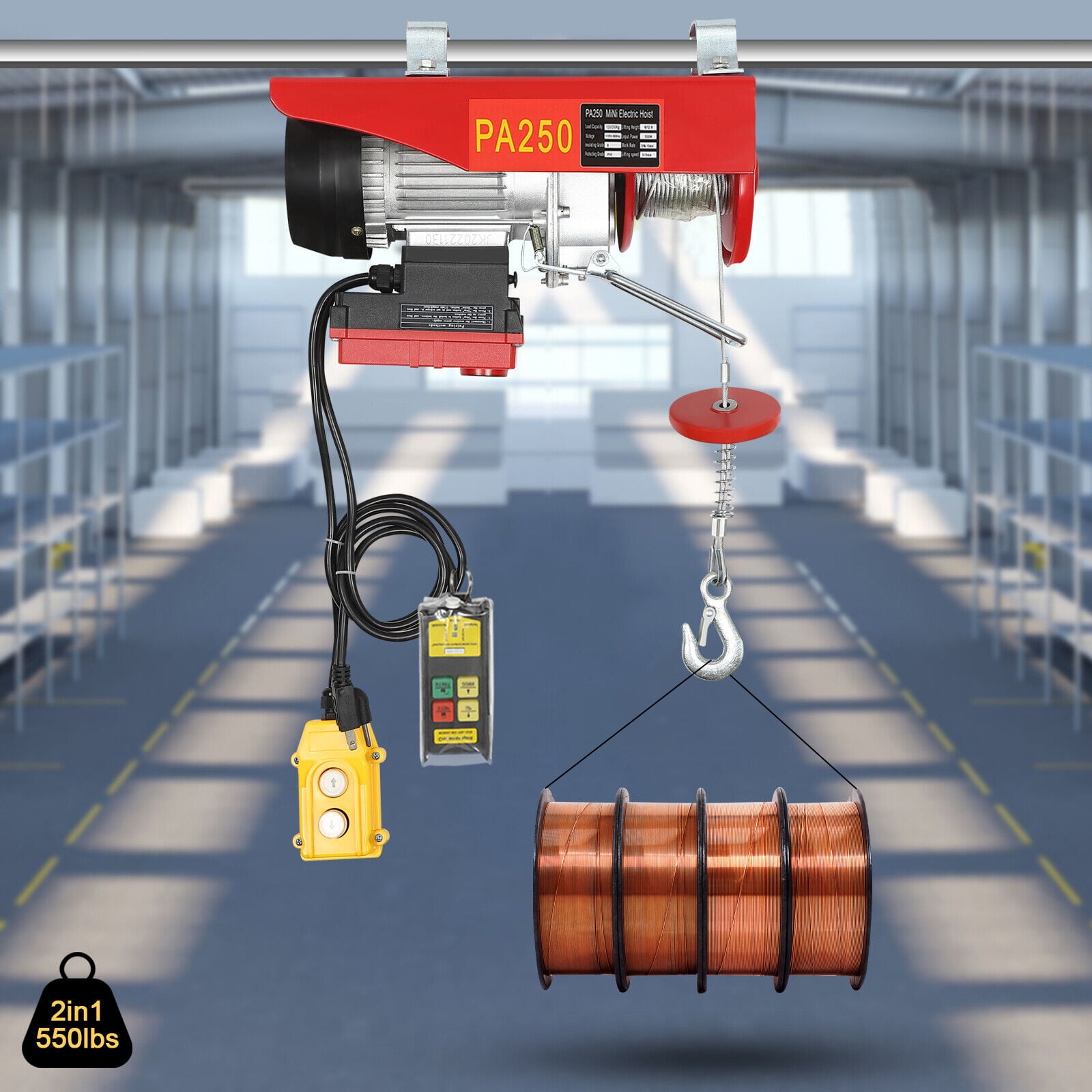Miumaeov Automatic Lift Electric Cable Hoist with Wireless&Wired Remote ...