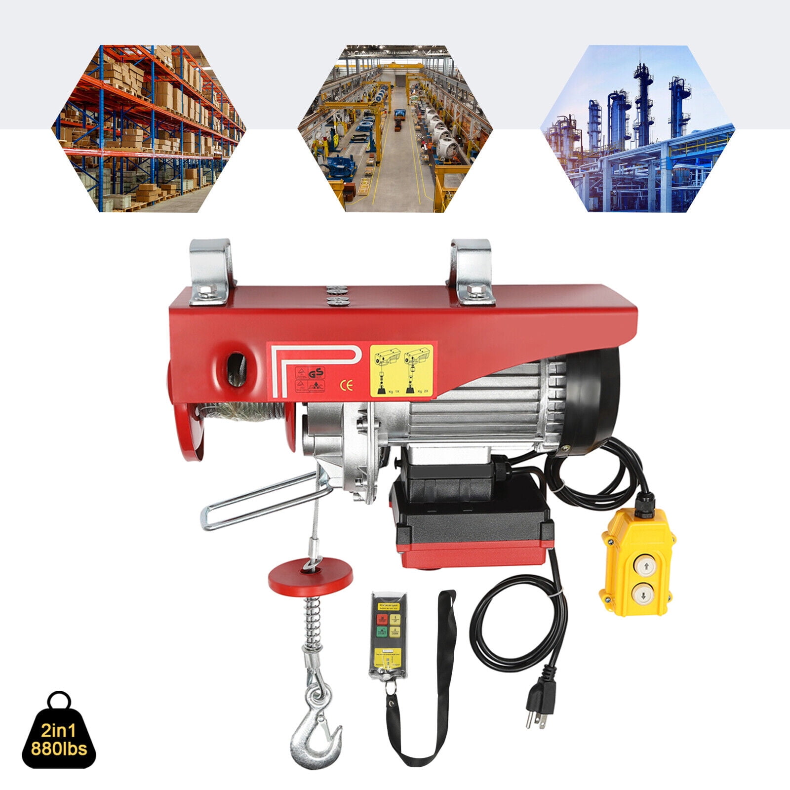Miumaeov Automatic Lift Electric Cable Hoist with Wireless&Wired Remote ...