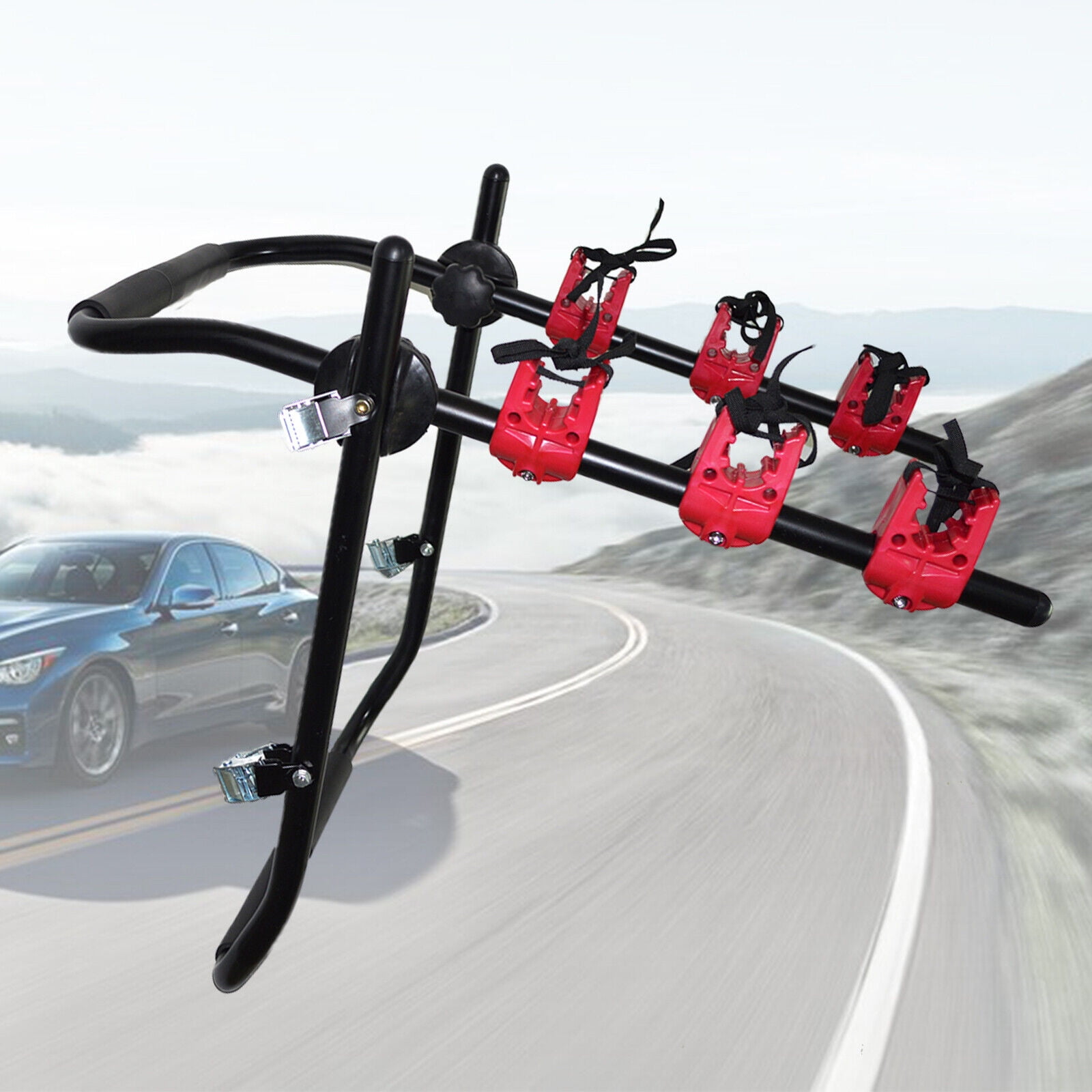 Miumaeov Bike Rack for Car 3 Bicycles Storage Rack Foldable Heavy Duty ...