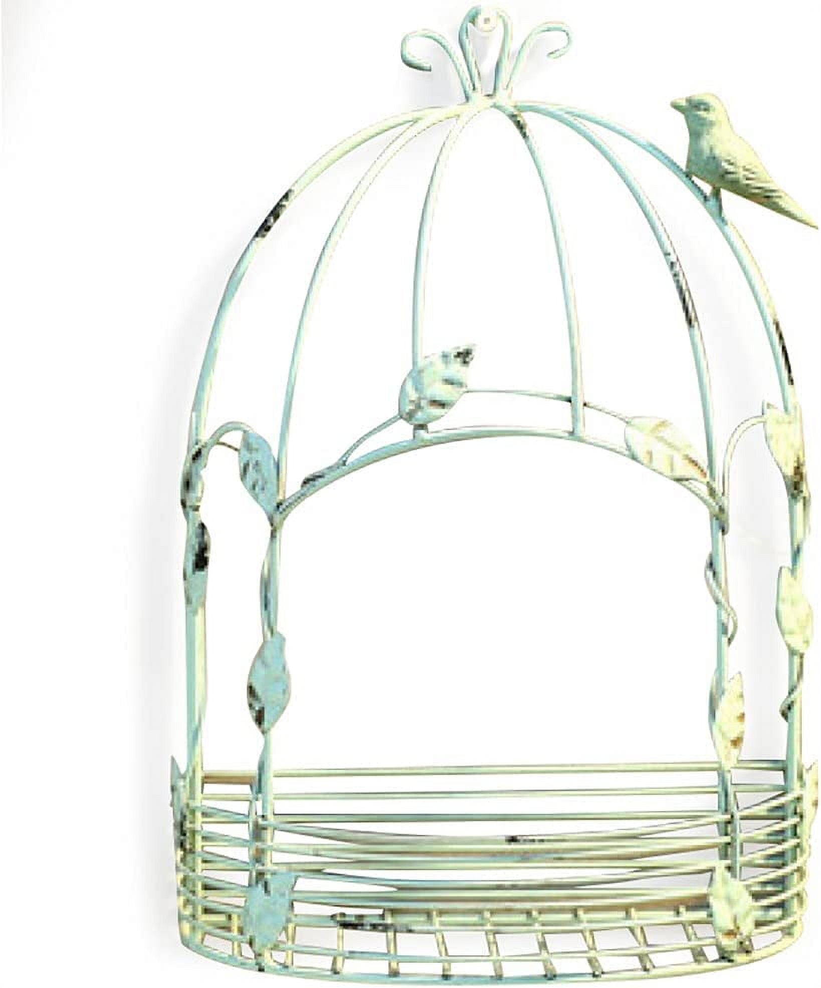 Miumaeov Bird Cage Storage Shelf Wall Mounted Country Metal Shelf ...
