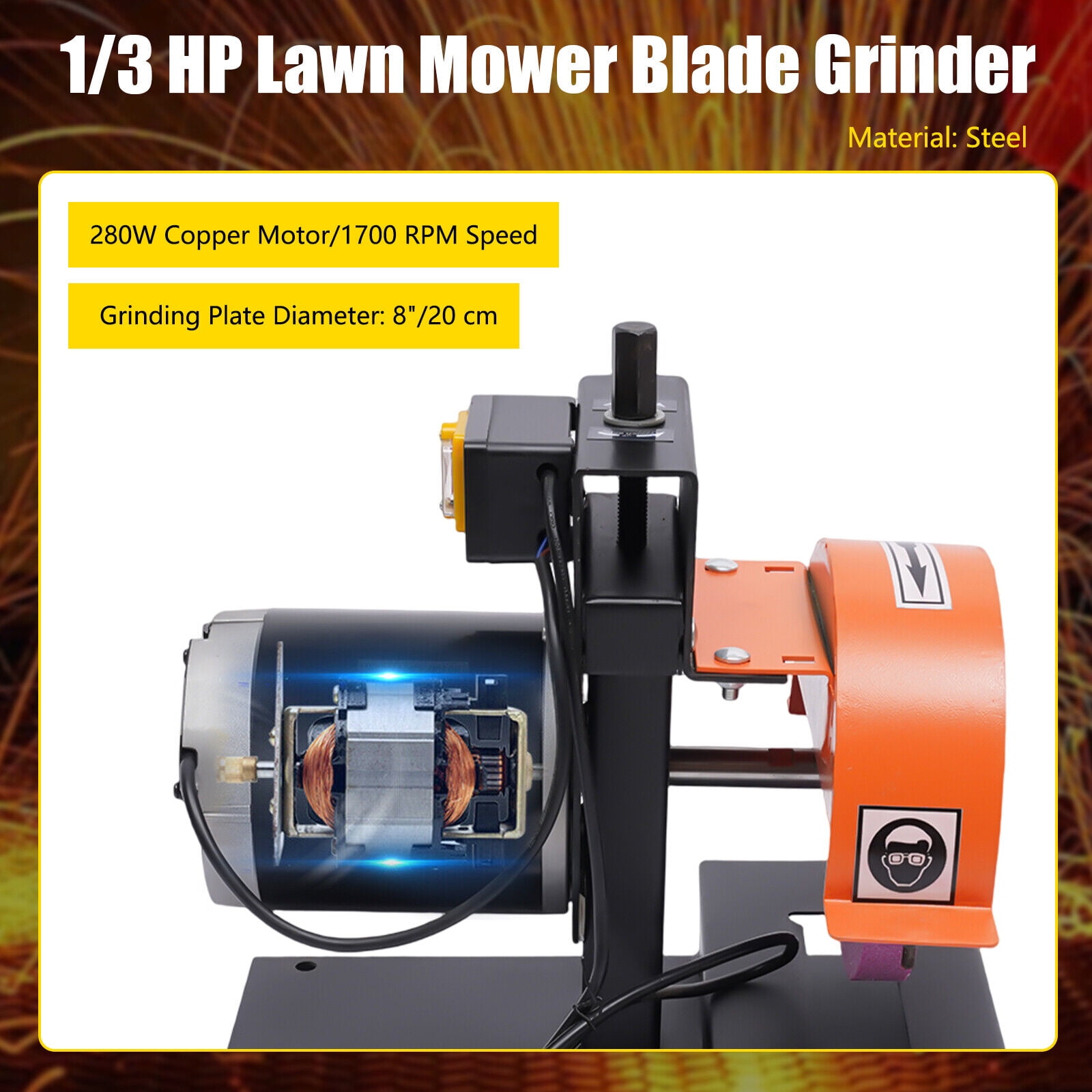 Miumaeov Blade Grinder 1/3 HP Lawn Mower Blade Grinder 1700 RPM ...