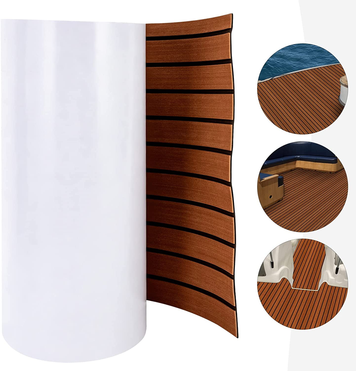 Miumaeov Boat Flooring EVA Foam Decking Sheet Faux Teak Marine Mat ...