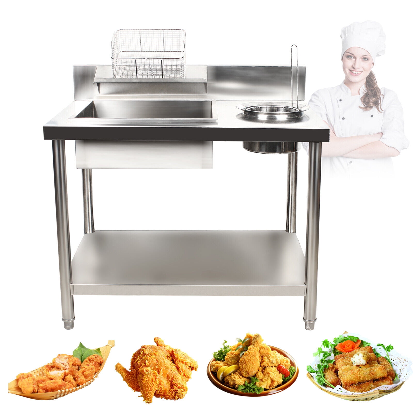 Miumaeov Breading Table Fried Chicken Station Multifunctional Kitchen ...