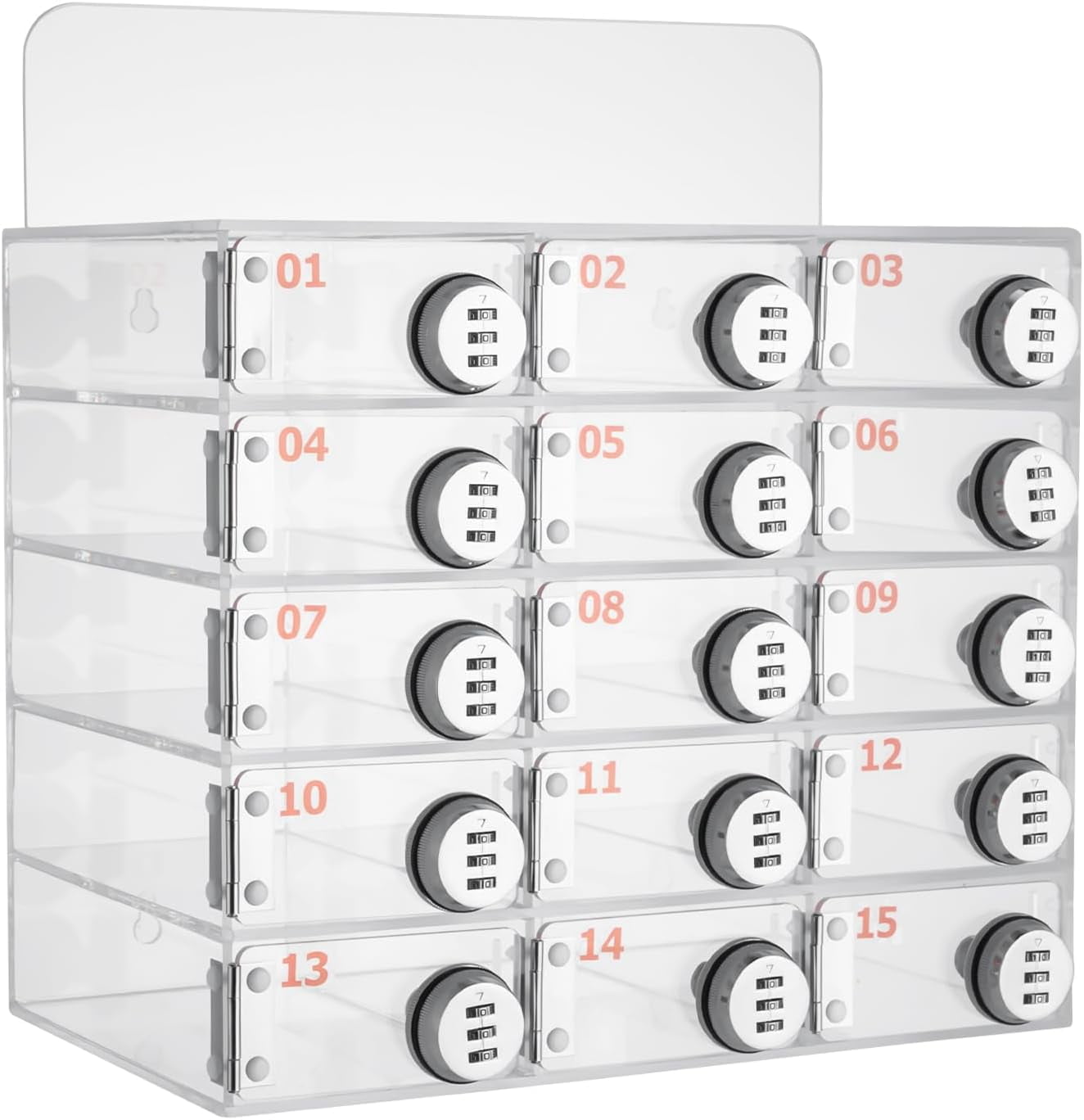Miumaeov Cell Phone Storage Locker 15 Slots Acrylic Material with Door ...