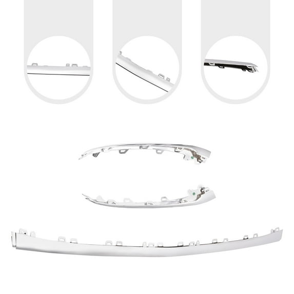 Miumaeov Chrome Front Bumper Trims Center Left Right for 2018-2020 ...