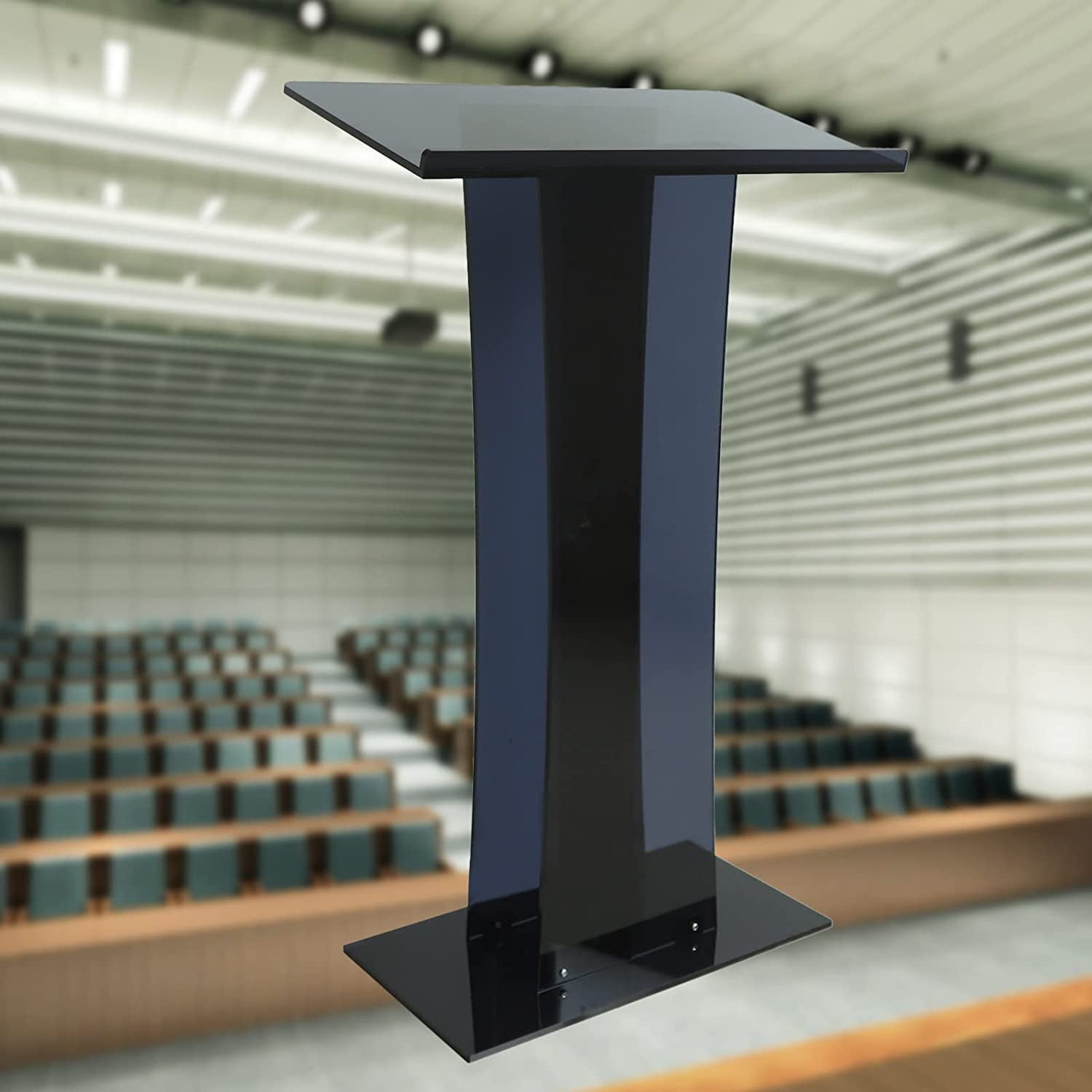 Miumaeov Clear Podium Stand Acrylic Podium Lectern Conference Pulpit ...
